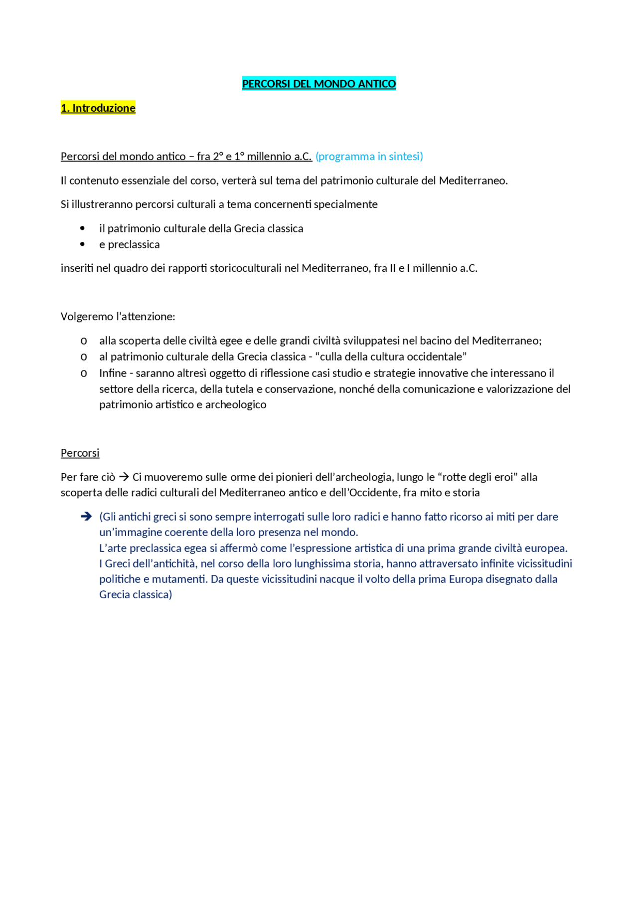 Percorsi Del Mondo Antico Docsity