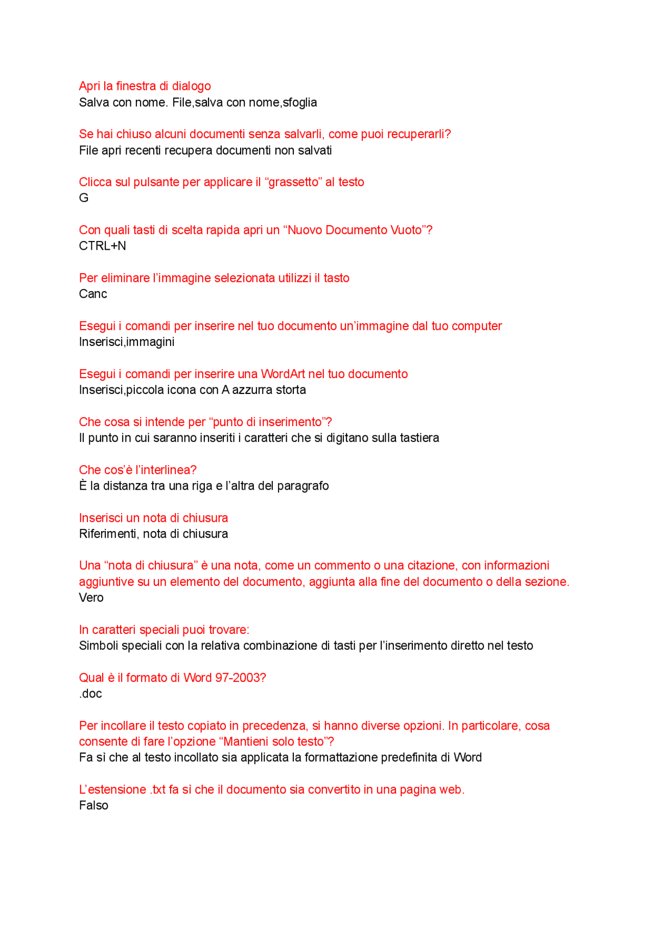 Esercitazioni modulo 5 Eipass - Docsity