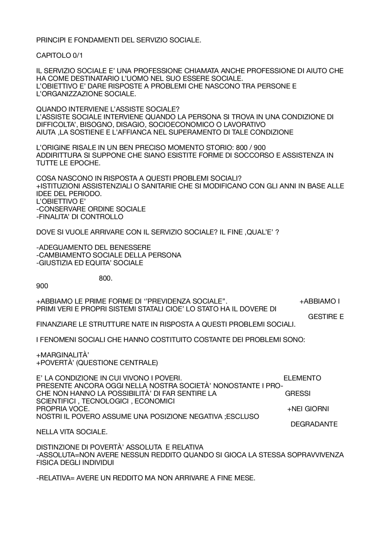 Principi E Fondamenti Dei Servizi Sociali Docsity