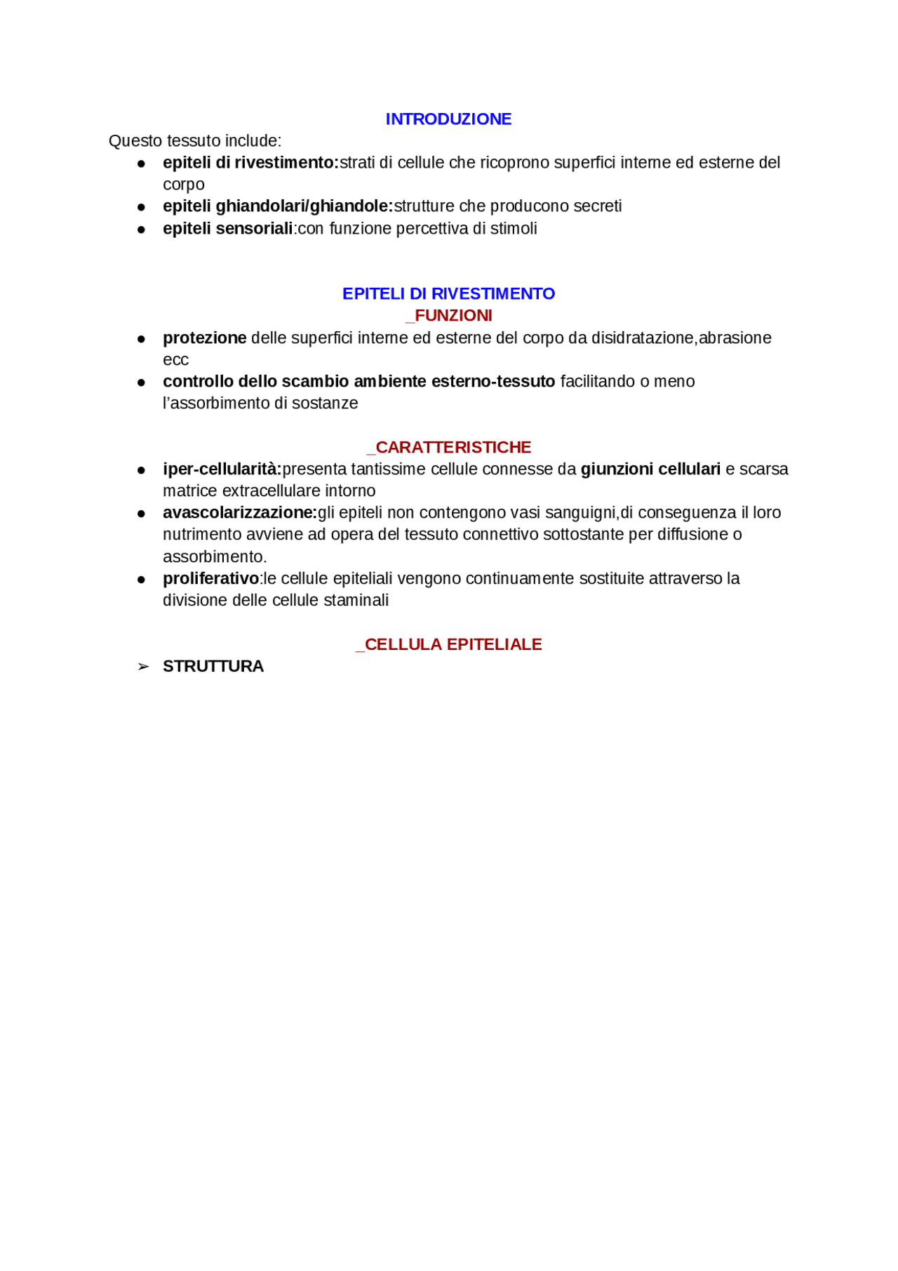 Analisi Del Tessuto Epiteliale Docsity