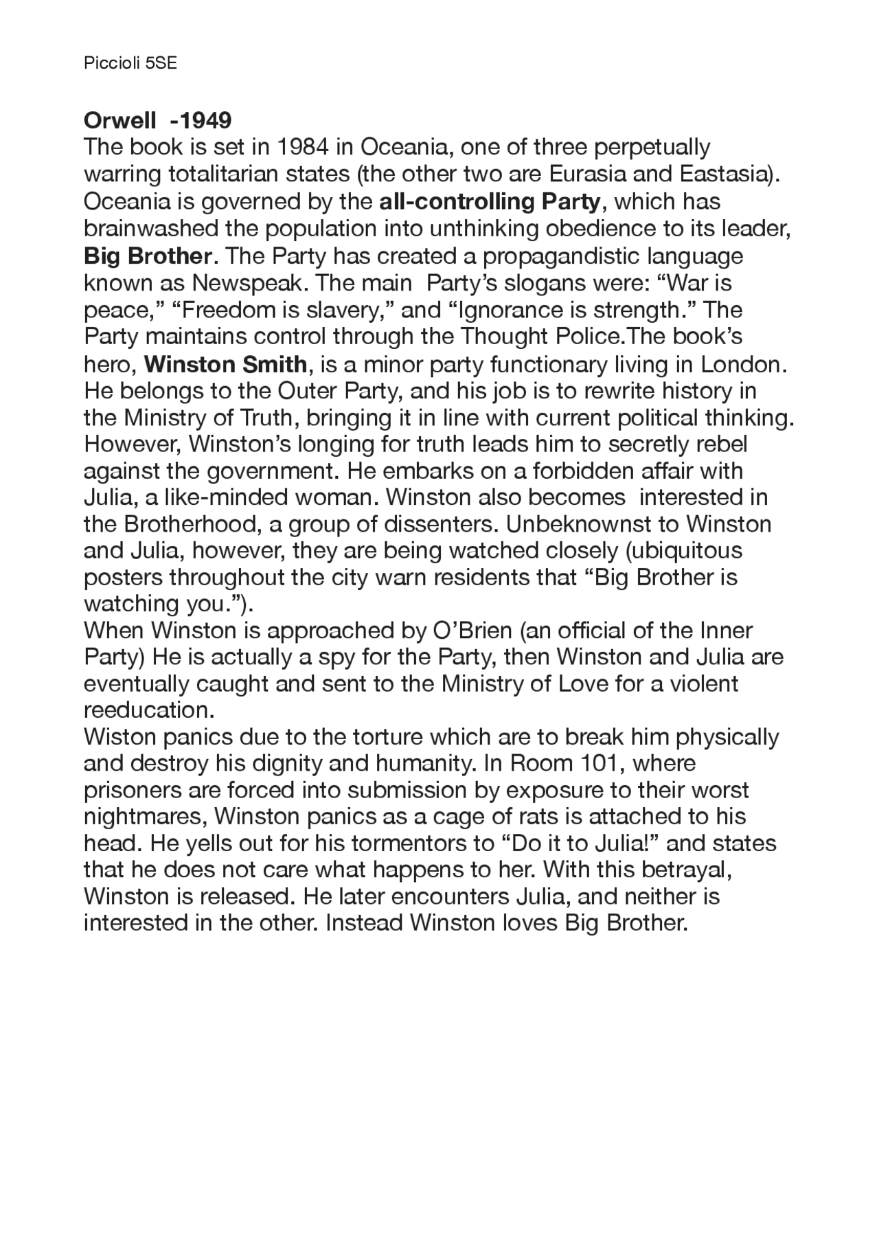 1984 - George Orwell - Docsity