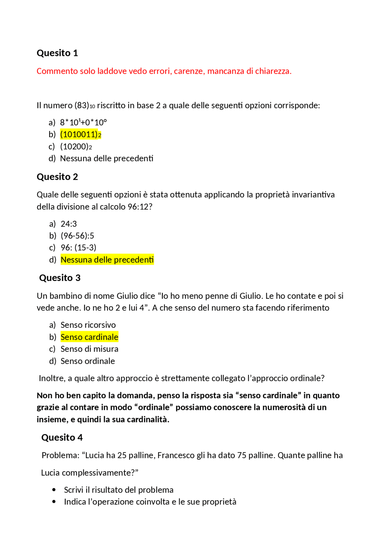 Workshop Con Correzioni In Preparazione Allesame Docsity