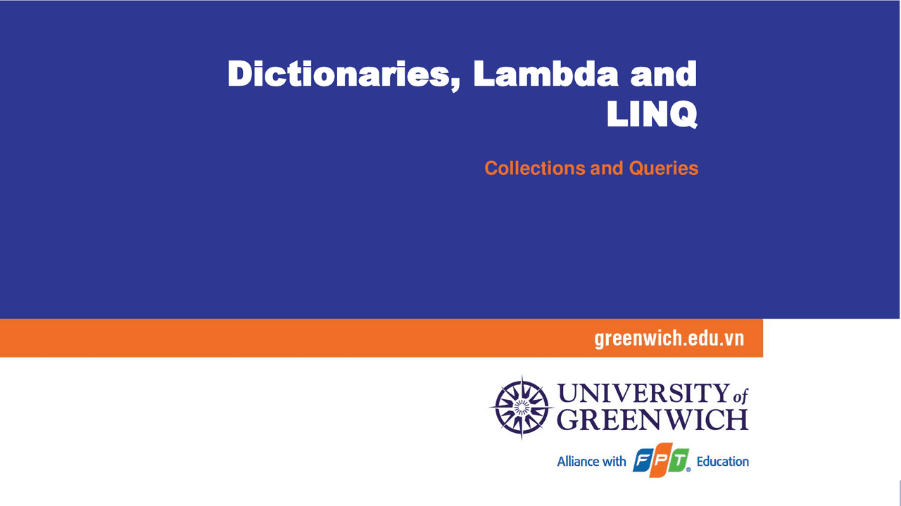 28_10. Dictionaries-Lambda-and-LINQ.pdf - Docsity
