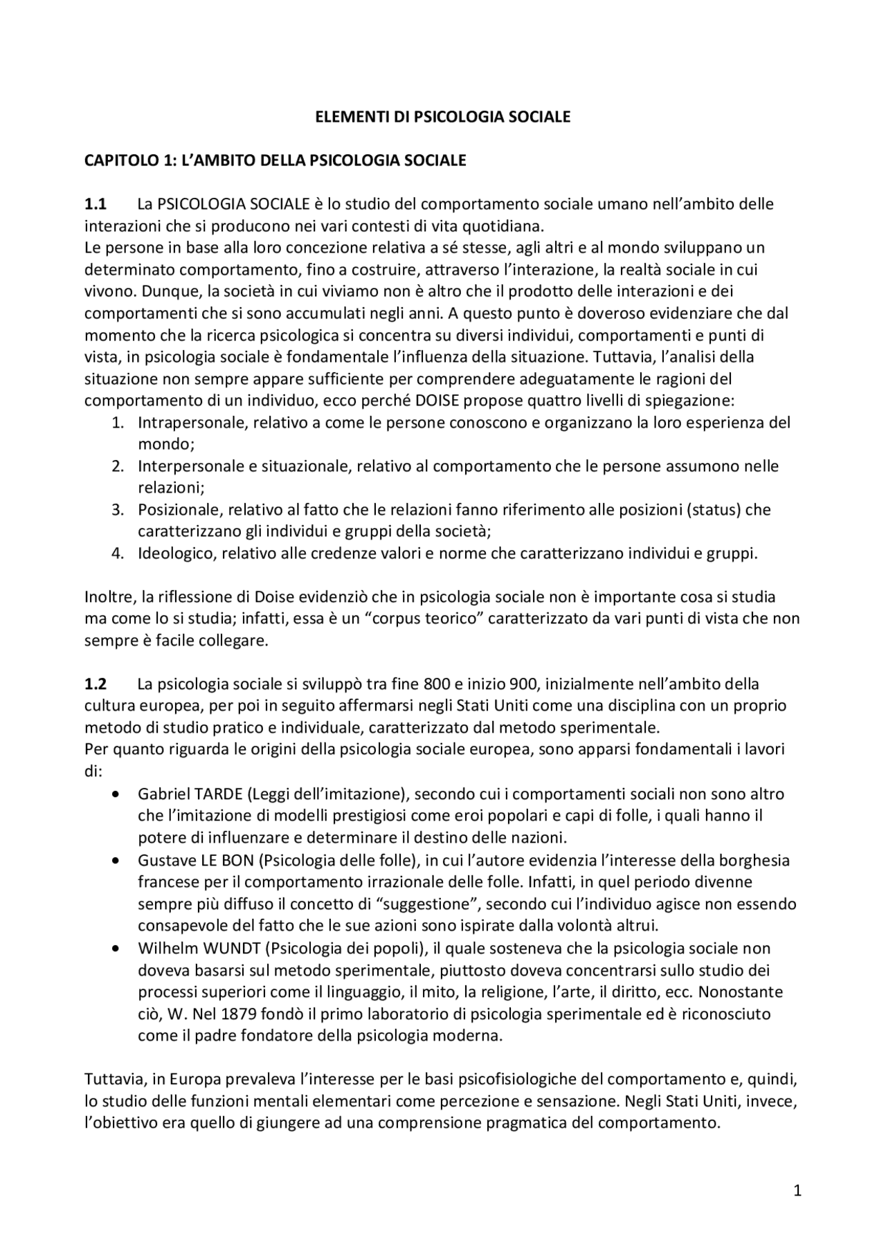 Elementi Di Psicologia Sociale Teorie Ambiti Ed Applicazioni Docsity