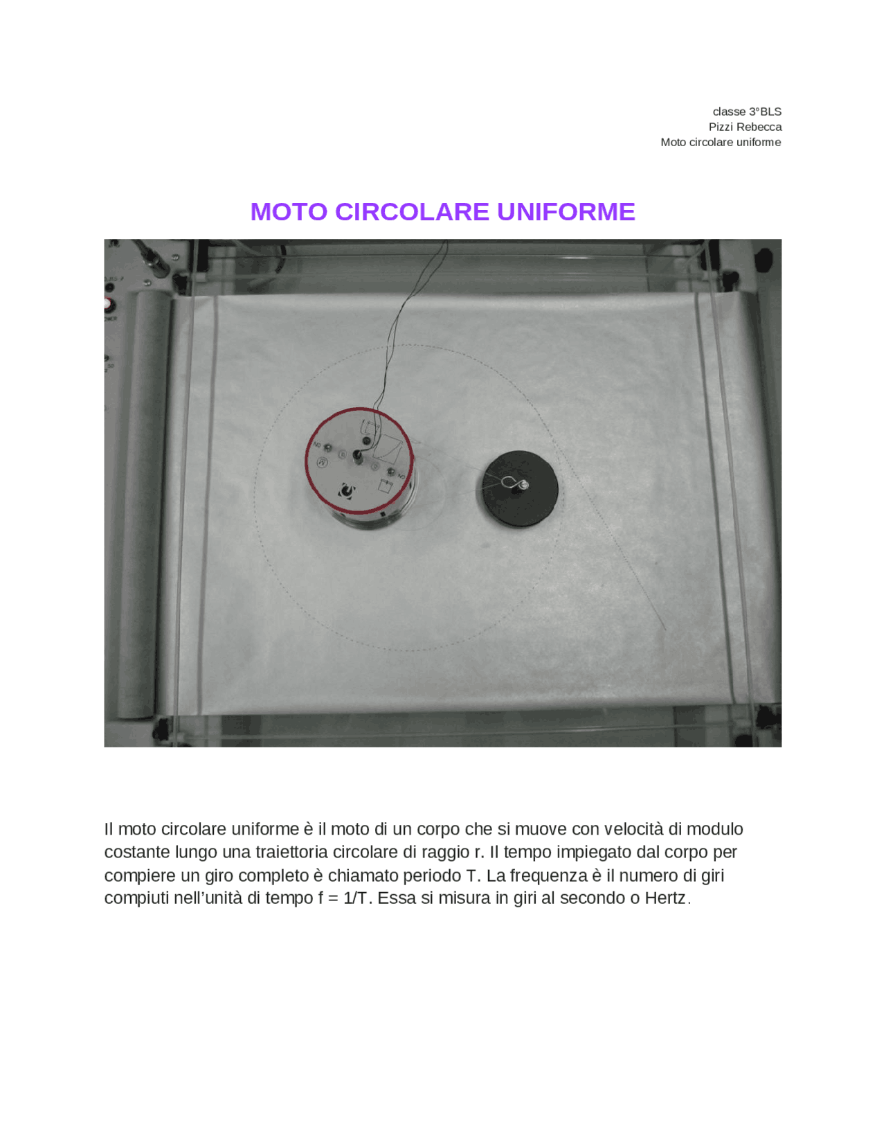 Moto Circolare Uniforme Docsity