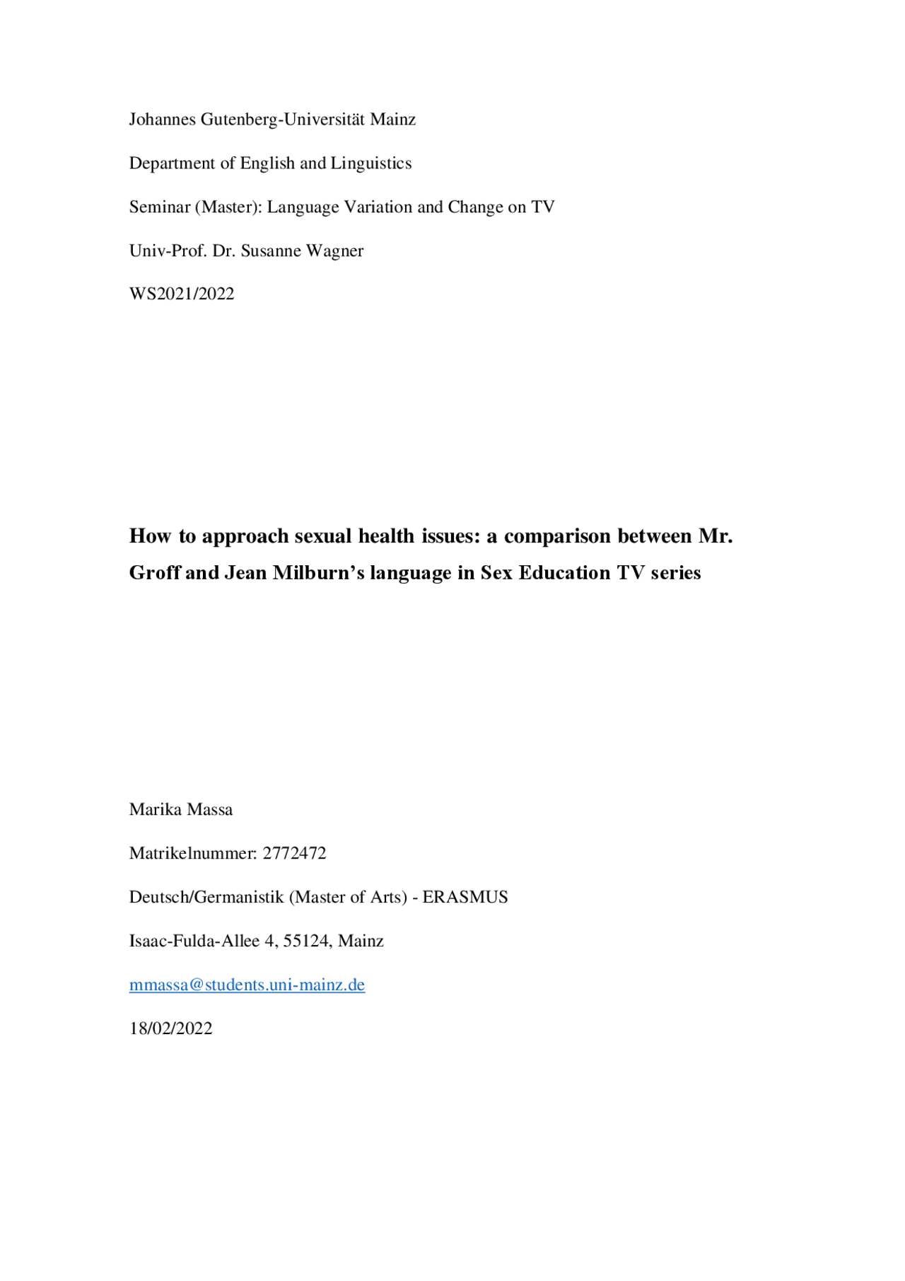 A comparison between Mr. Groff and Jean Milburn’s language in Sex ...