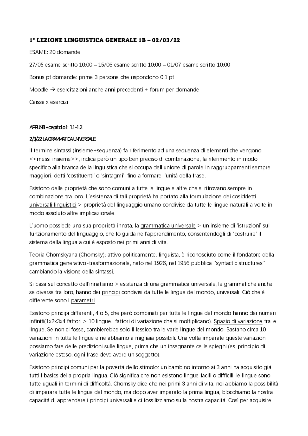 Prime Lezioni Di Linguistica Generale Docsity