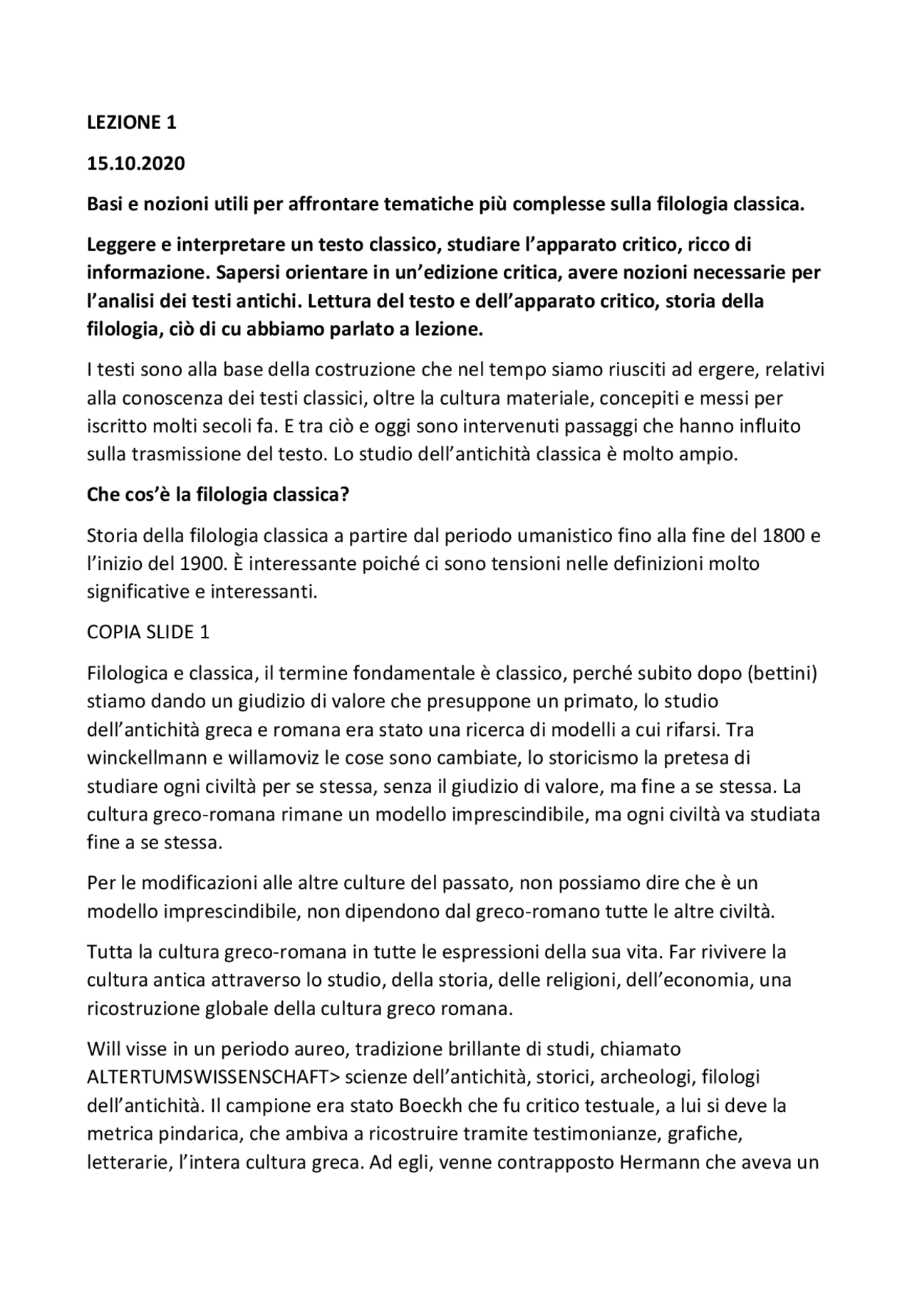 Appunti Di Fondamenti Di Filologia Classica Aa 2020 2021 Docsity