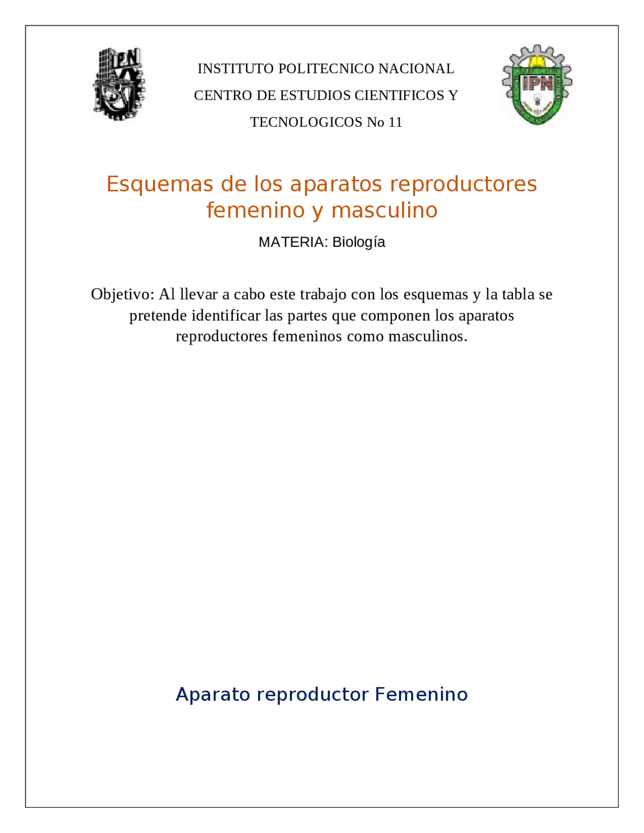 LOS APARATOS REPRODUCTORES Y SUS PARTES | Guide, Progetti e Ricerche di ...