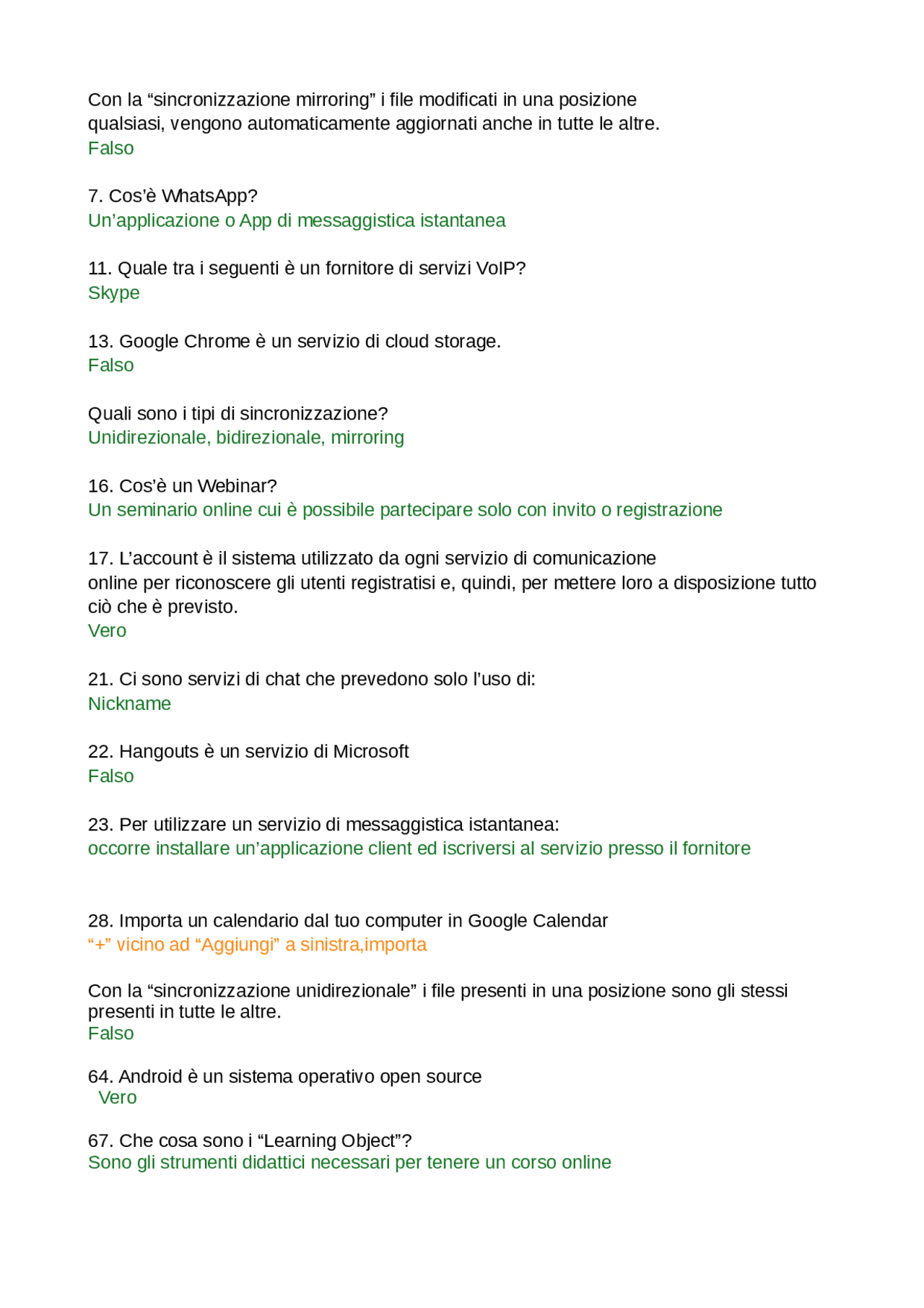 Risposte Eipass modulo 3 | Prove d'esame di Informatica | Docsity