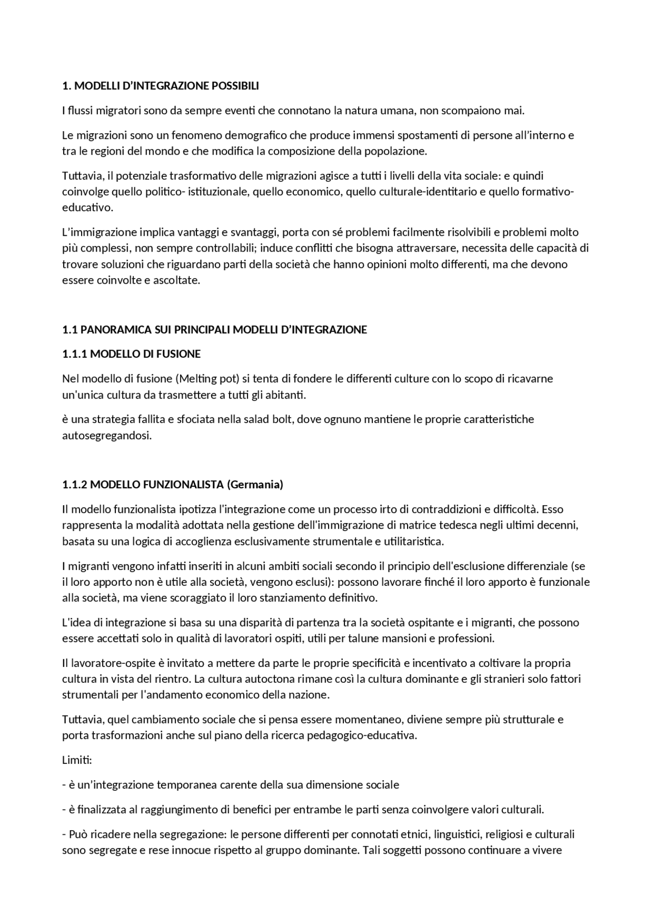 Progetto Modelli di integrazione | Guide, Progetti e Ricerche di ...