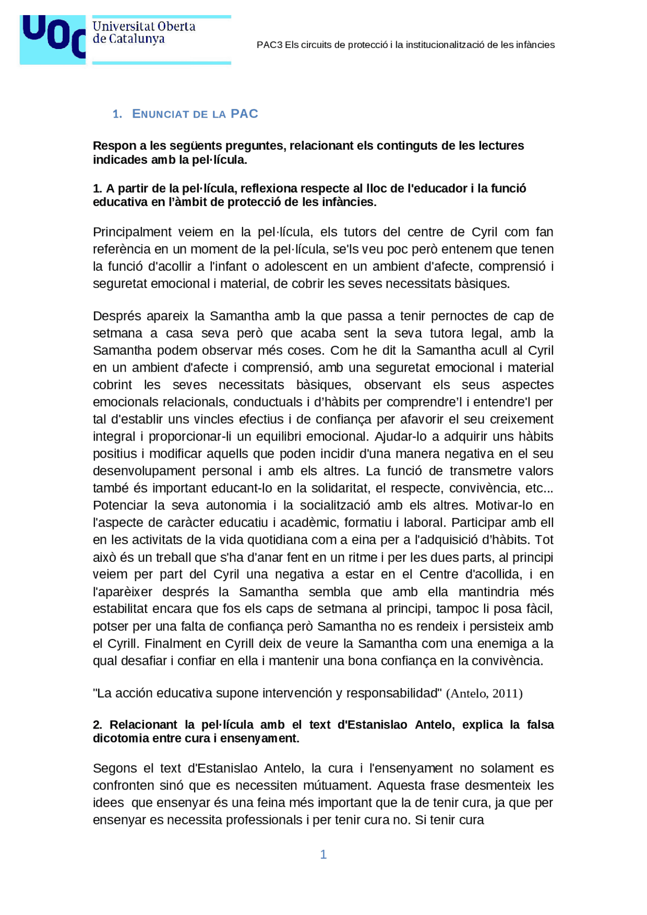Pac 3 Bases Per A LacciÓ Socioeducativa Docsity