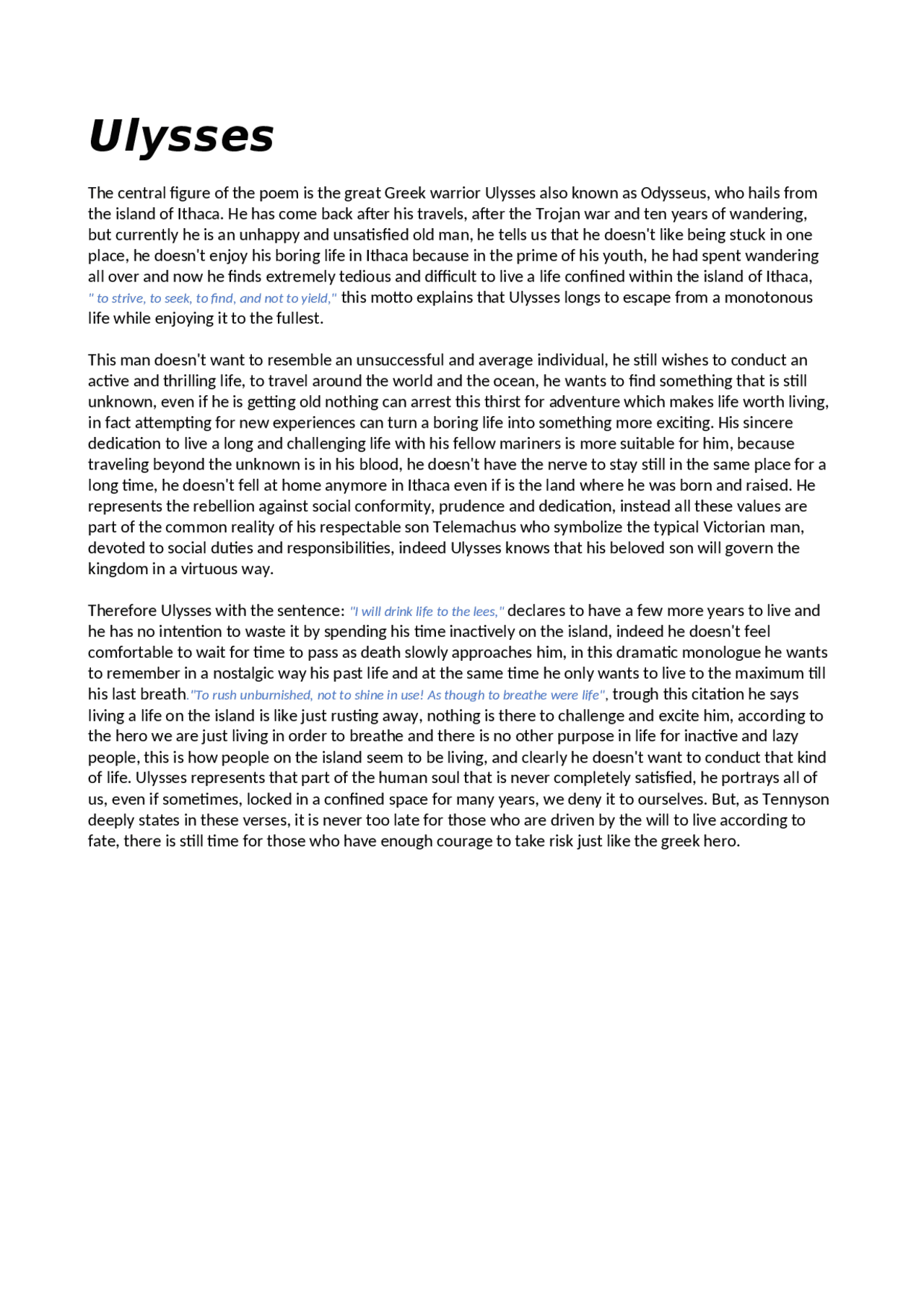 The figure of Ulysses - Docsity