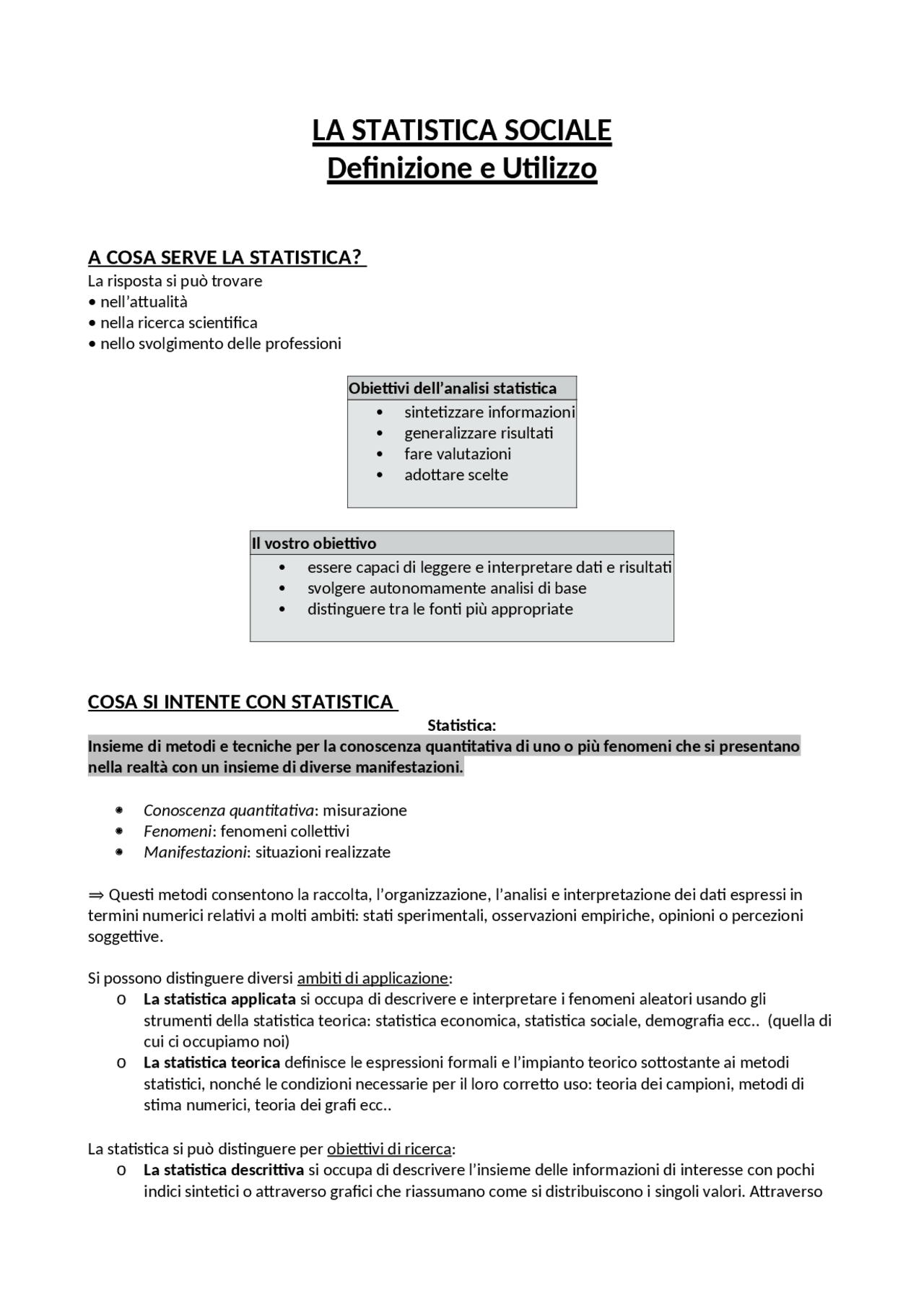 Le basi della statistica - Docsity