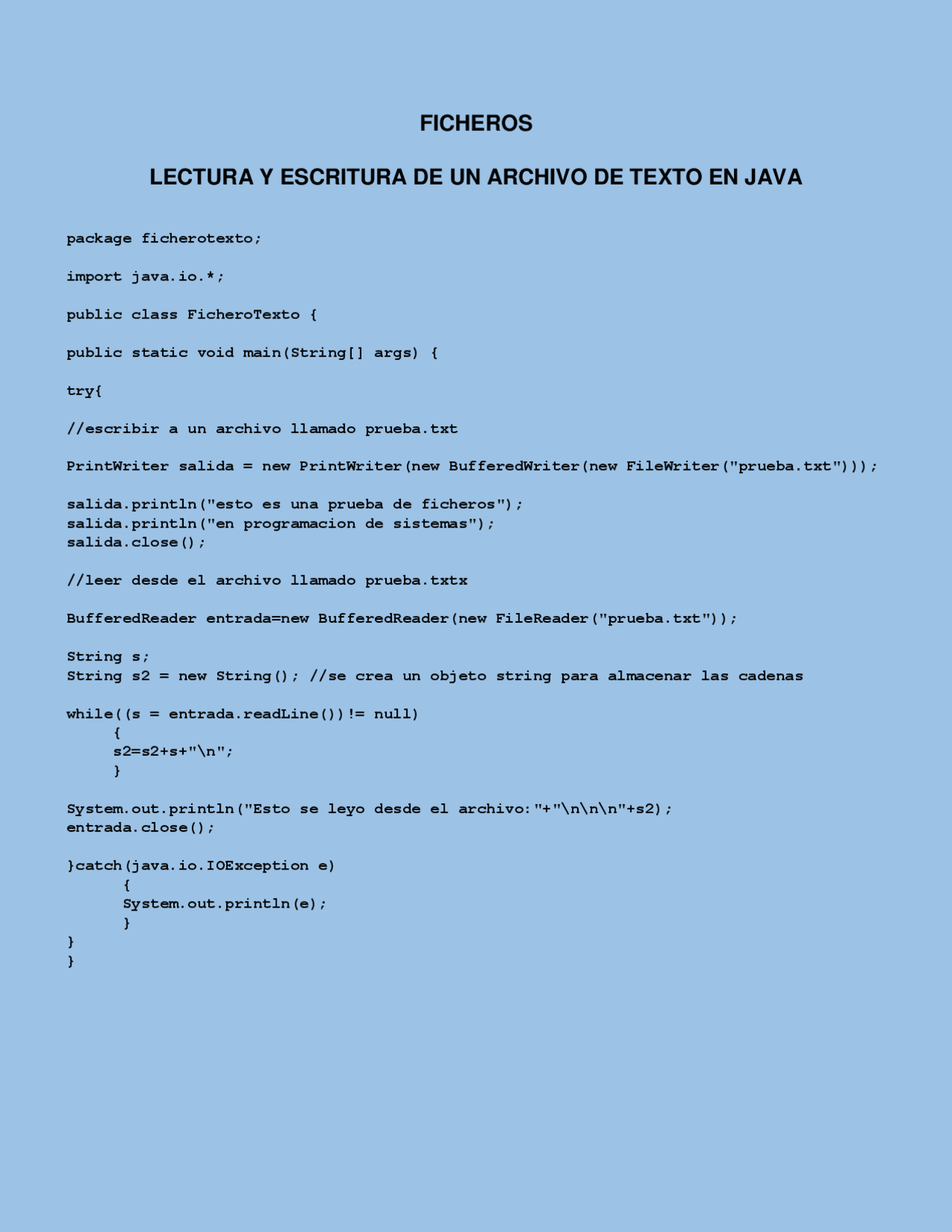 Ejemplo de lectura y escritura de archivos de texto en Java | Apuntes ...