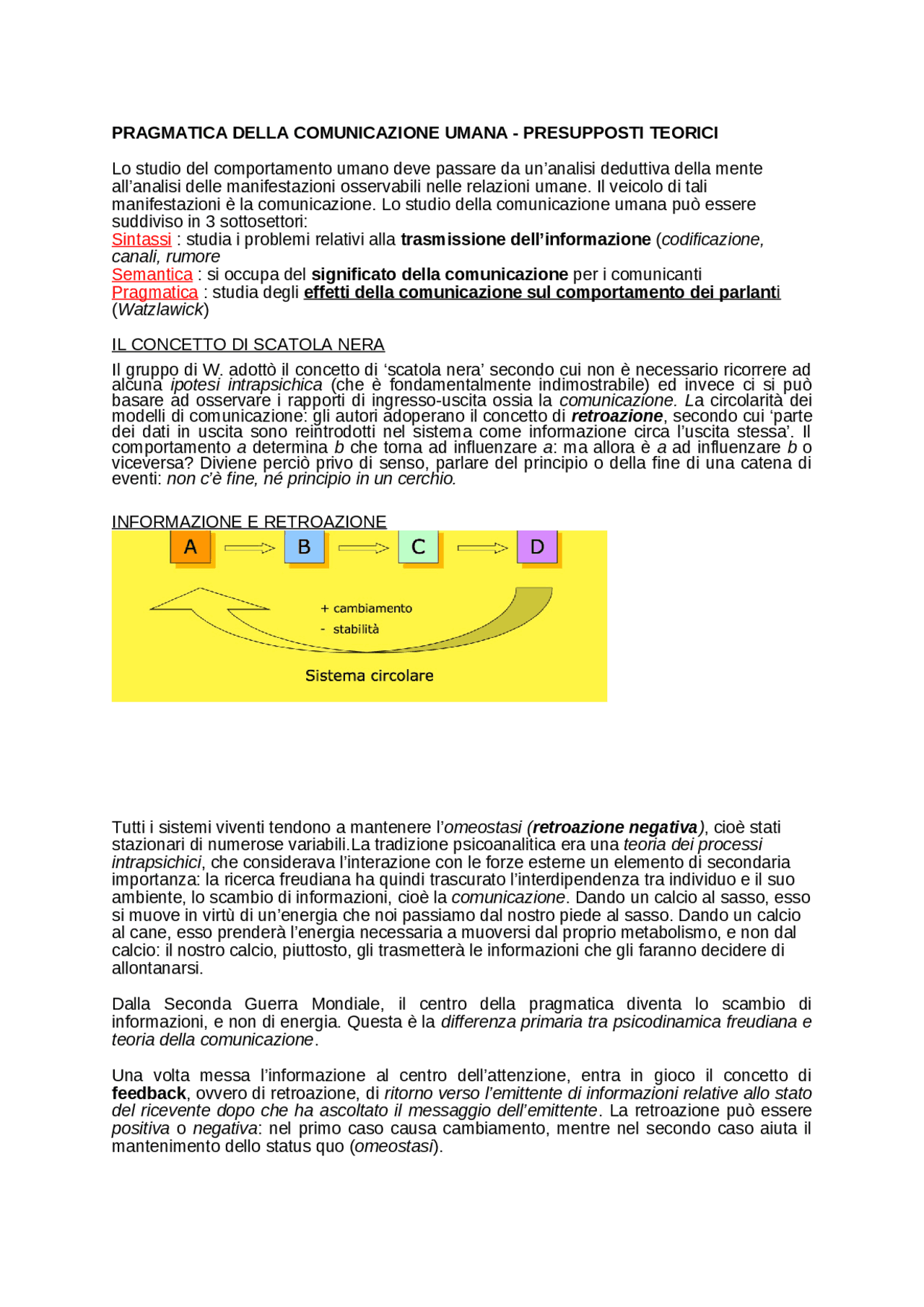 Appunti Di Psicodinamica Delle Relazioni Mimma Tafà Docsity