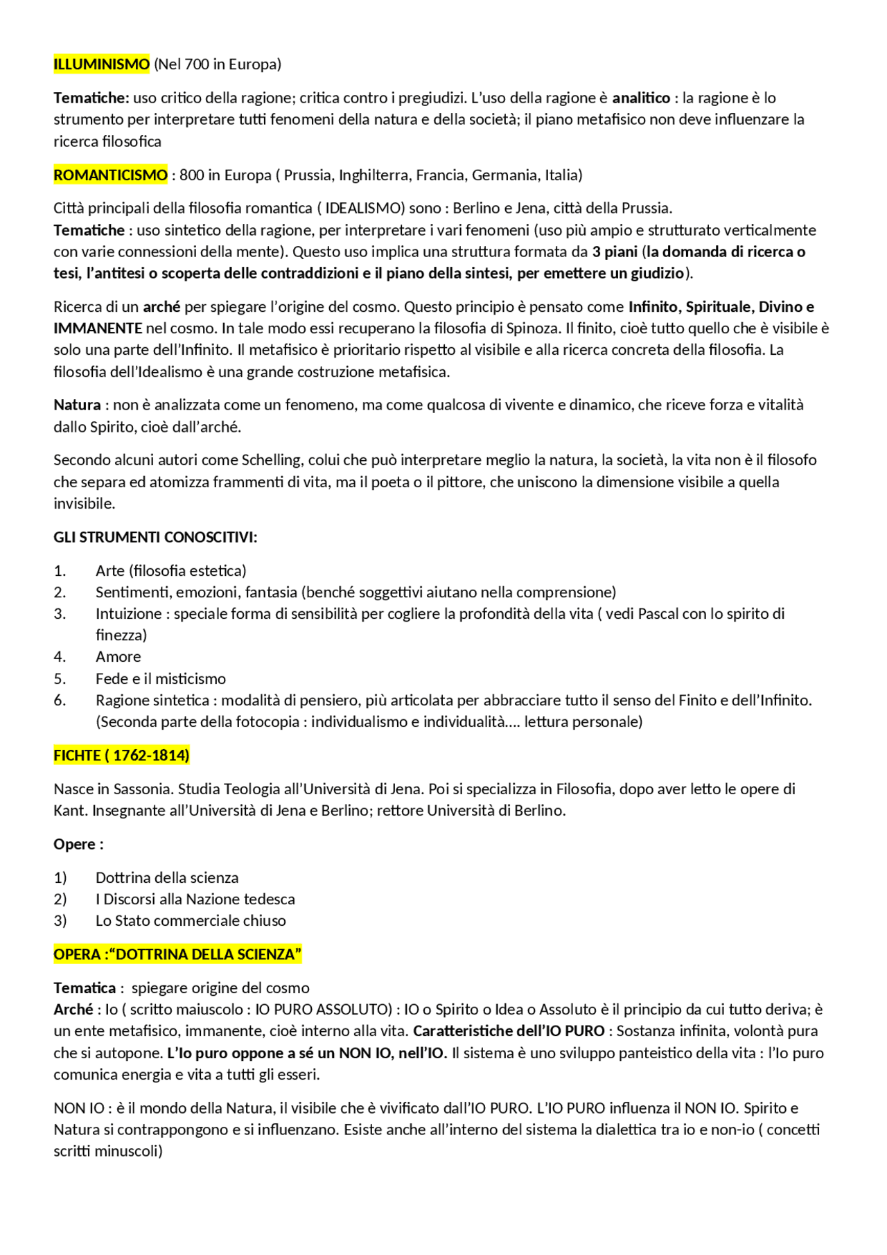 Programma di filosofia di 5 ^ superiore - Docsity