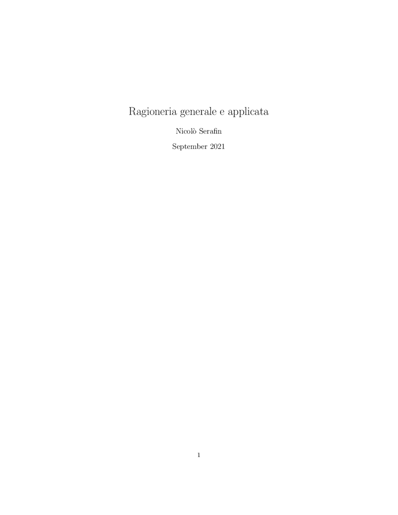 Ragioneria Generale E Applicata Docsity