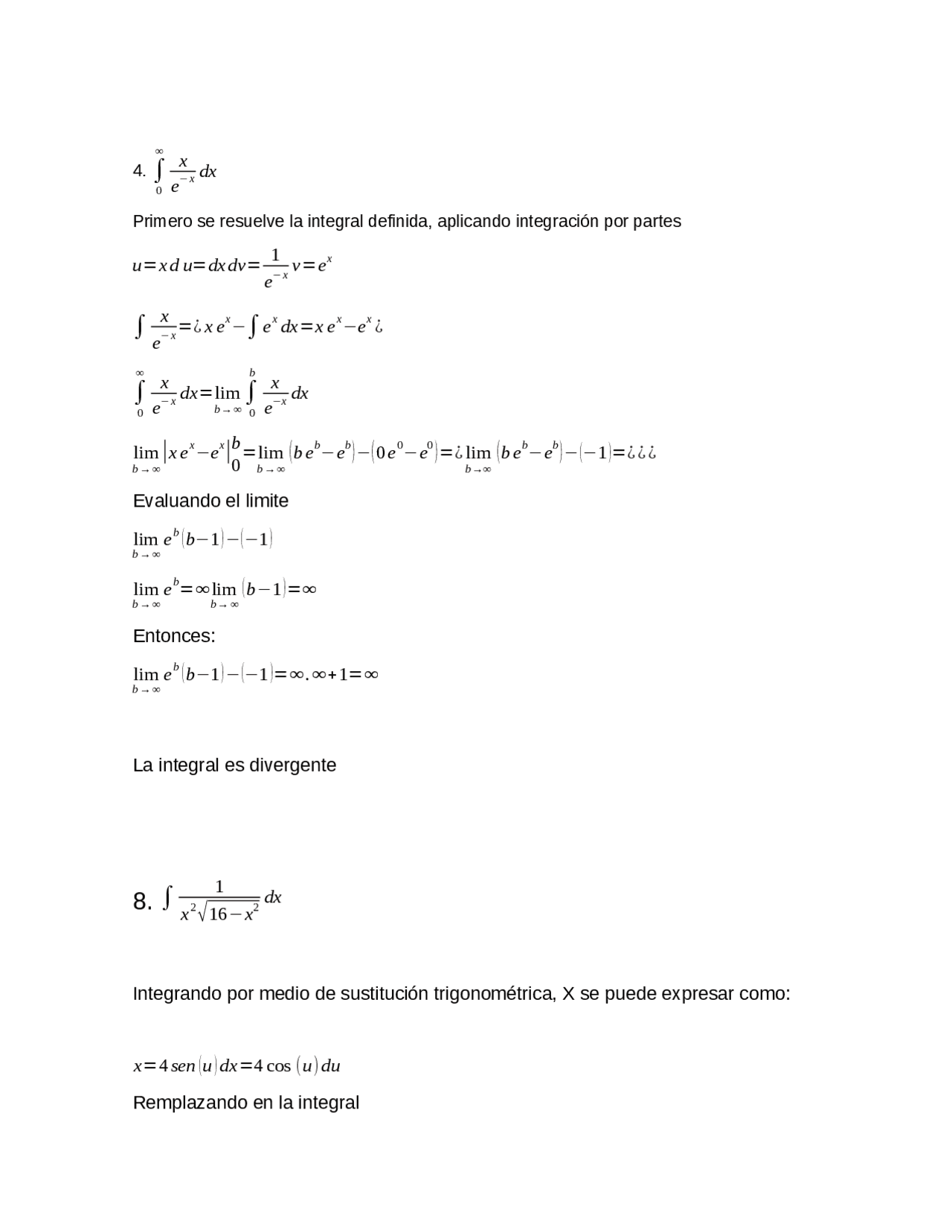 Ejercicios de calculo integral | Ejercicios de Cálculo diferencial y integral - Docsity