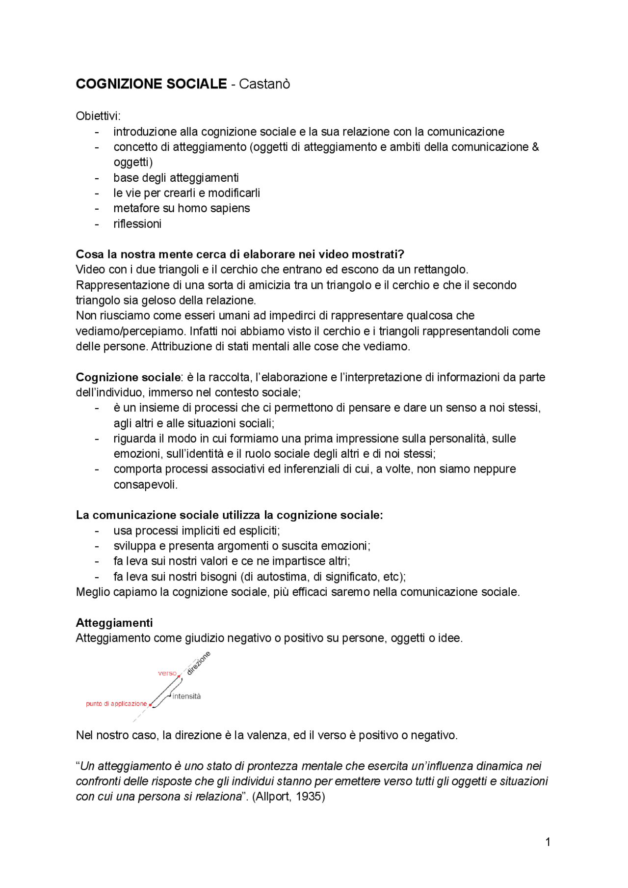 Appunti Di Cognizione Sociale Docsity