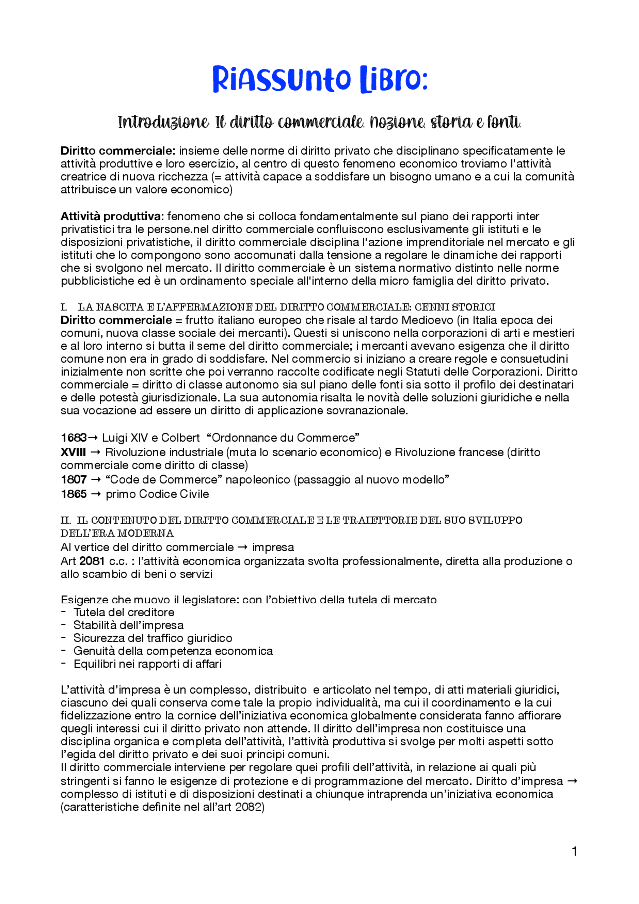 Appunti Completi Di Diritto Commerciale Appunti Di Diritto