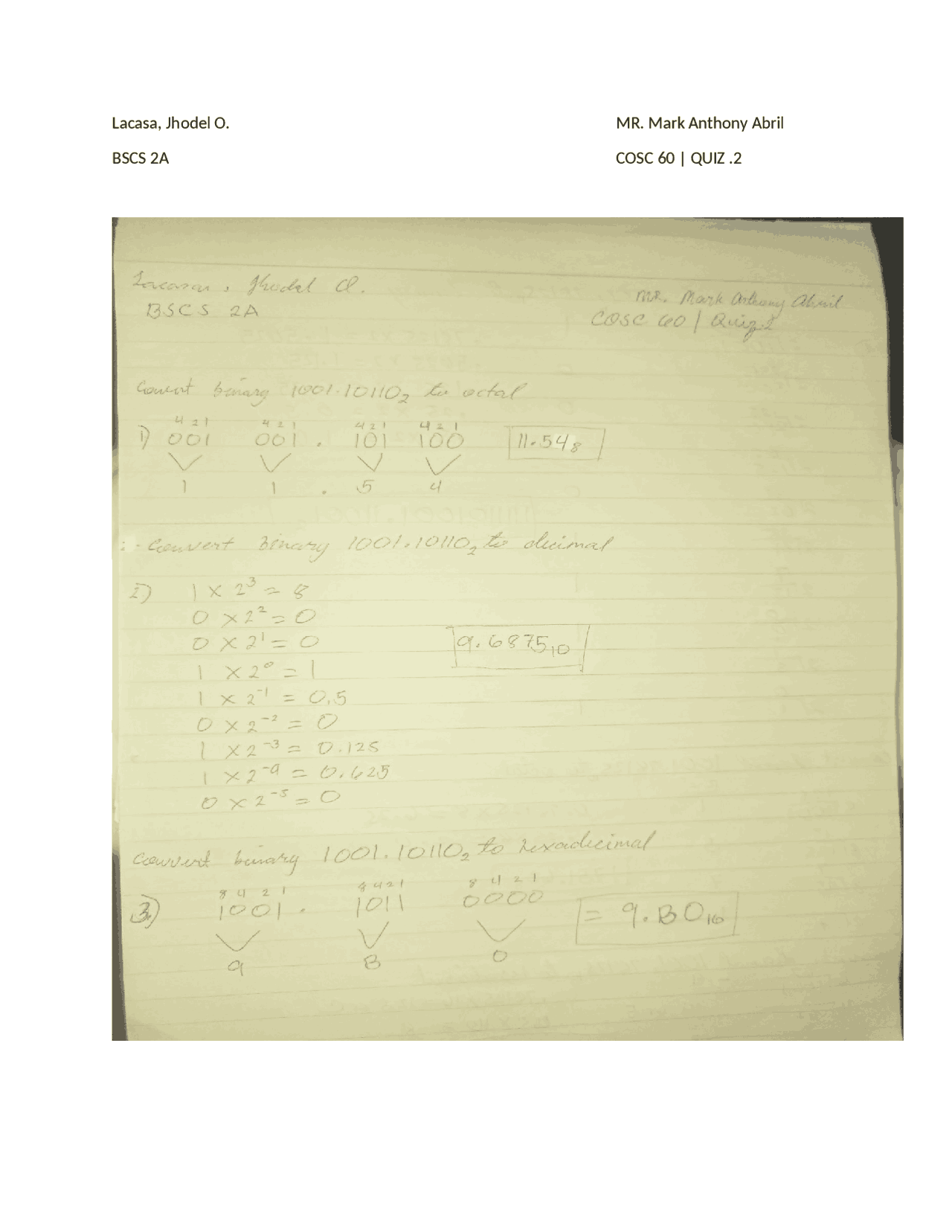 Converting number system - Docsity