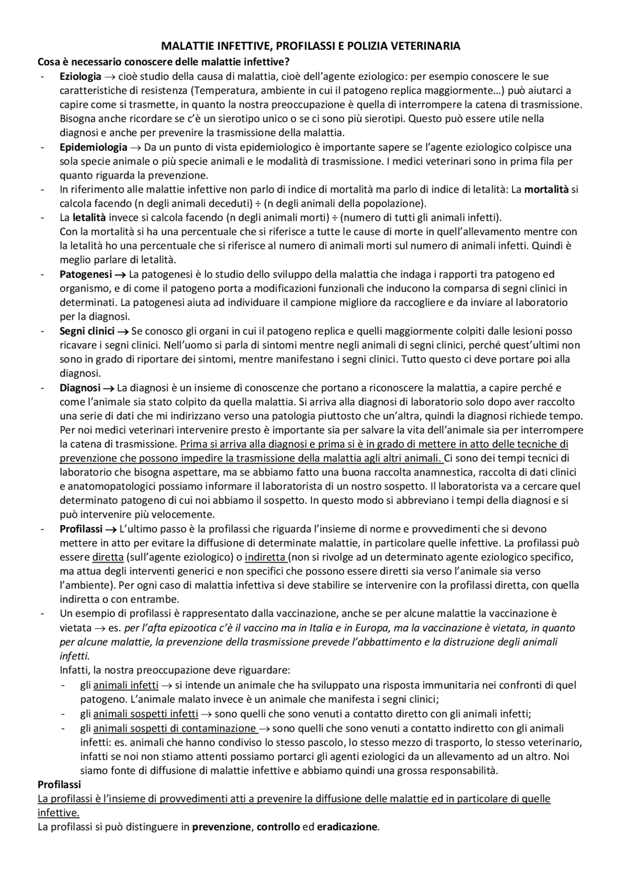 Introduzione Alle Malattie Infettive Docsity