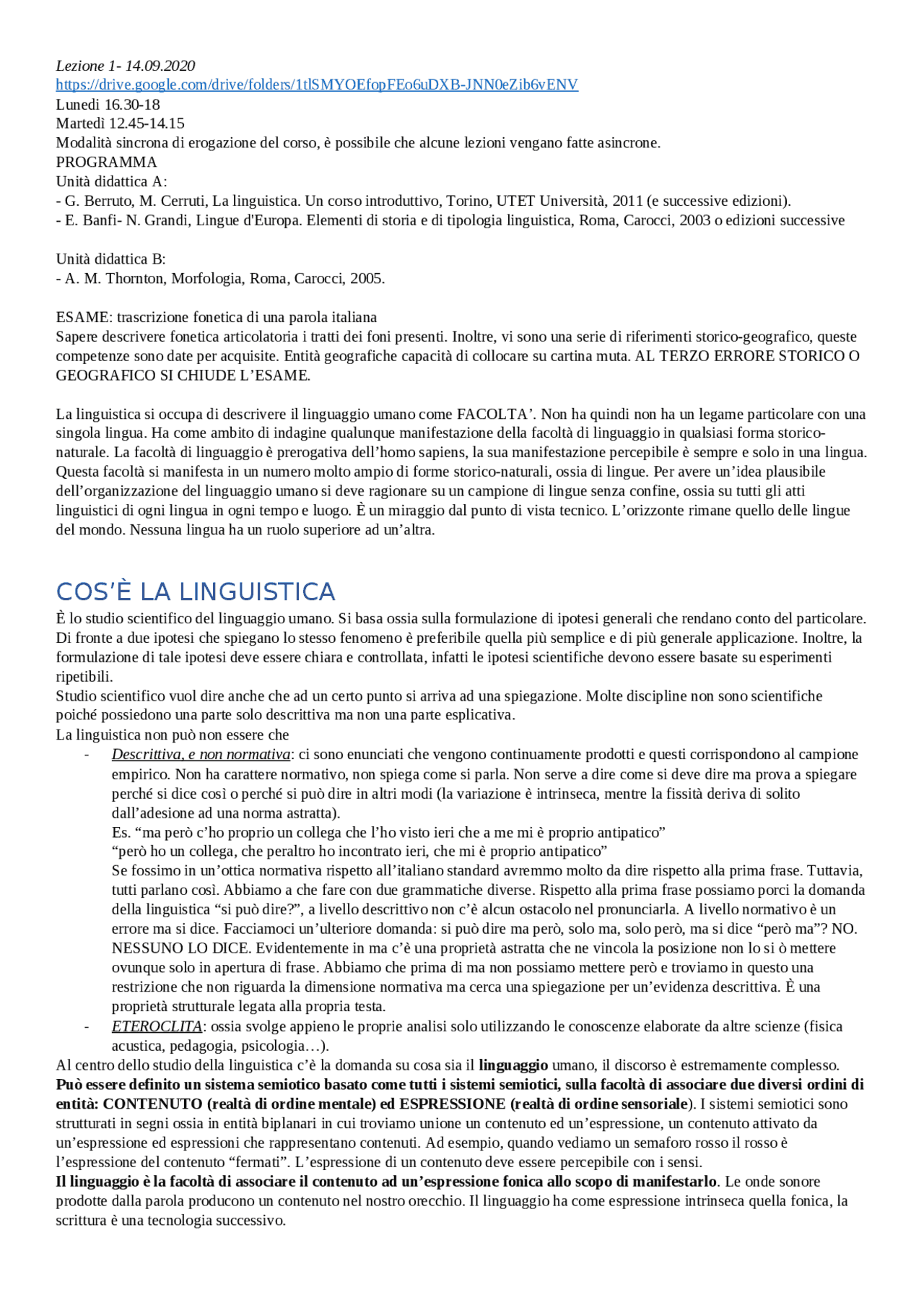 Appunti Di Linguistica Generale Andrea Scala Unimi 2020 Docsity