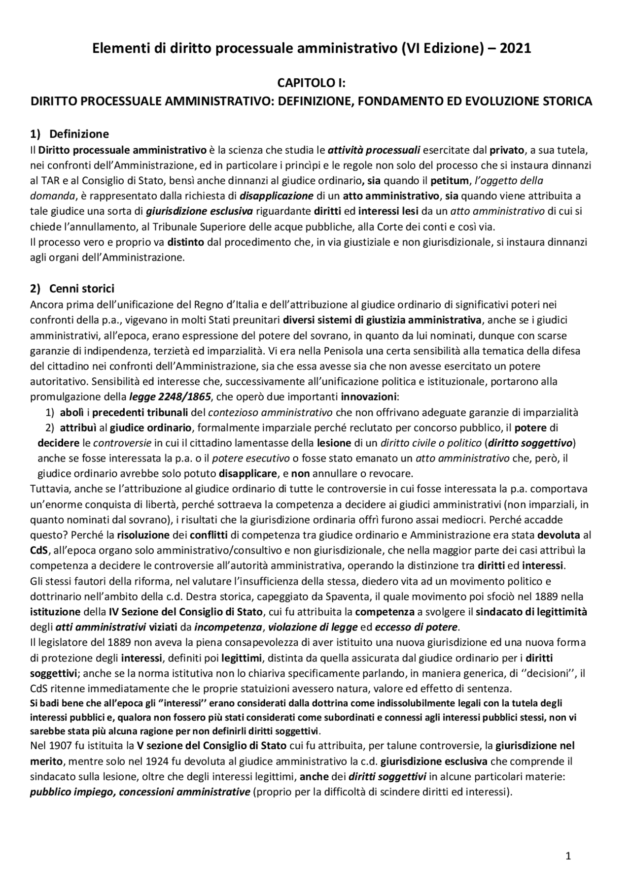Dispensa - Elementi di diritto processuale amministrativo, VI Edizione (G. Leone) - Docsity