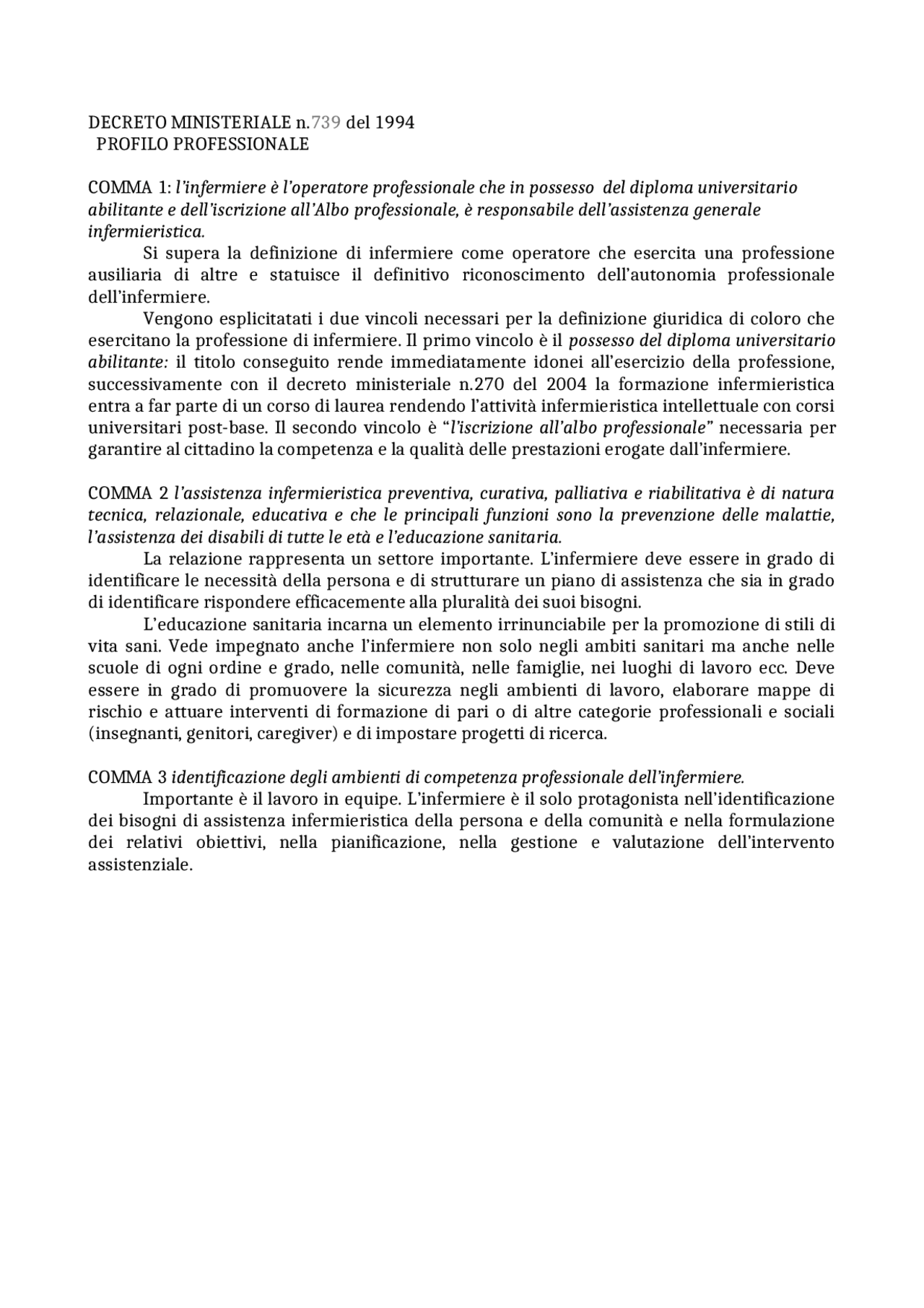 Legislazione Infermieristica Riassunti Docsity