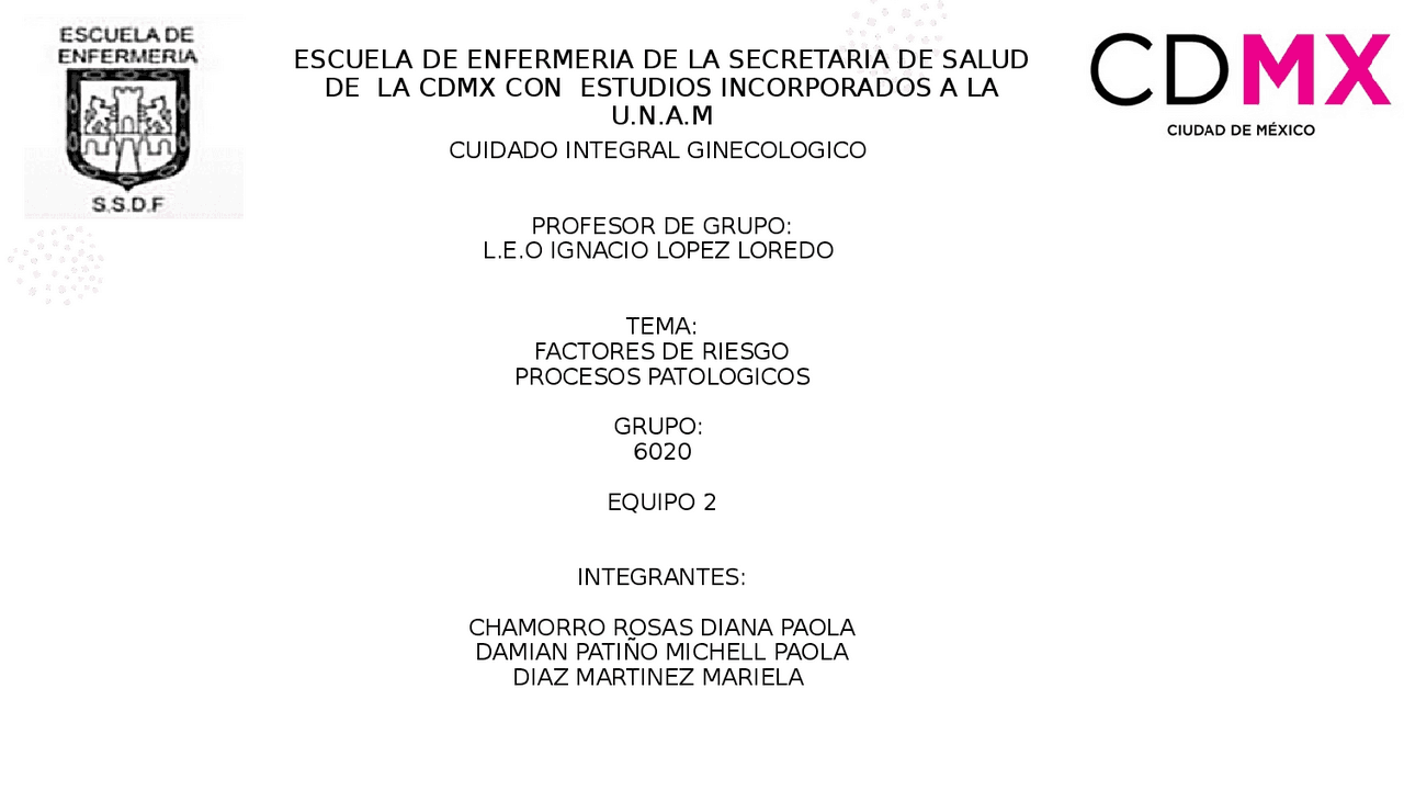 Ginecología Obstétrica Diapositivas De Ginecología Docsity