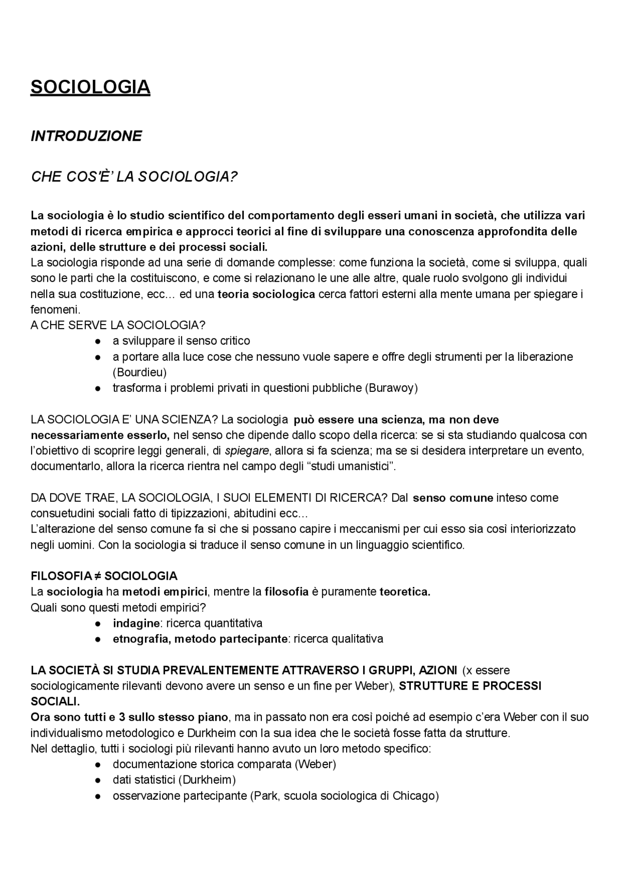Sociologia Scienze Politiche Unipi Docsity