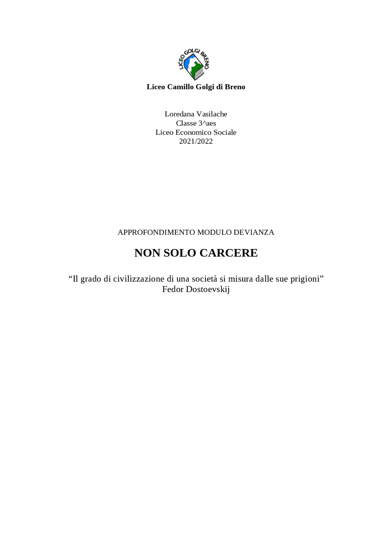 Approfondimento Modulo Devianza Docsity