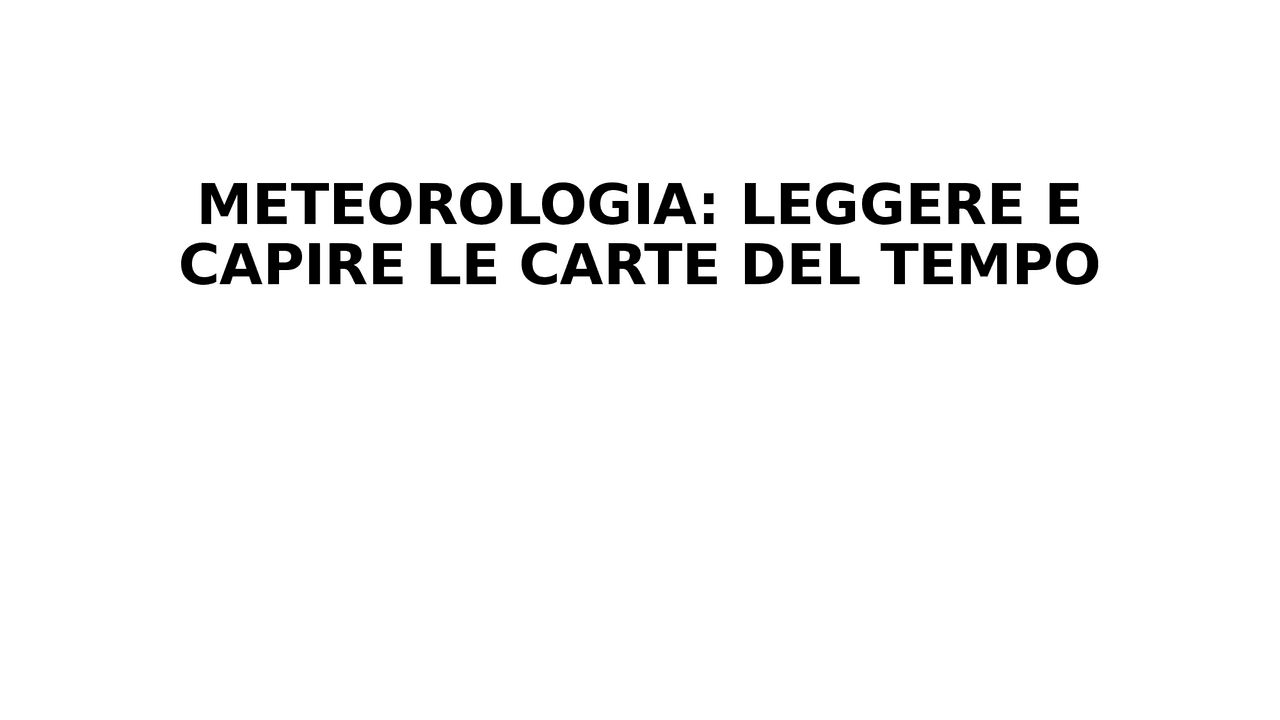 Mappe meteo e simbologia - Docsity