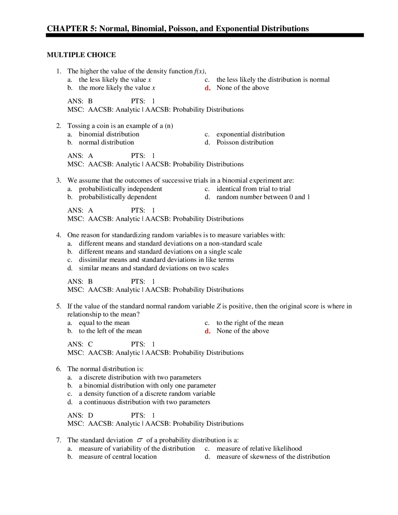 STATS 139 CHAPTER 5: Normal, Binomial, Poisson, and Exponential ...