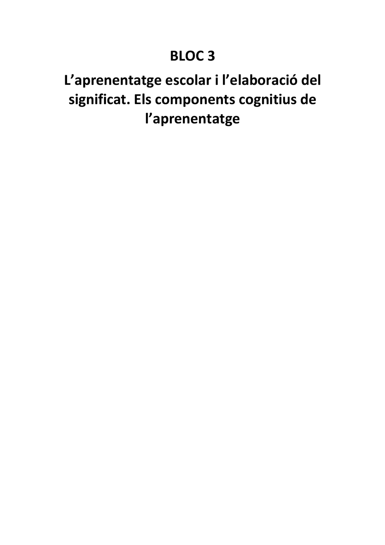 Apunts Bloc 3 Psicologia De Leducació Docsity