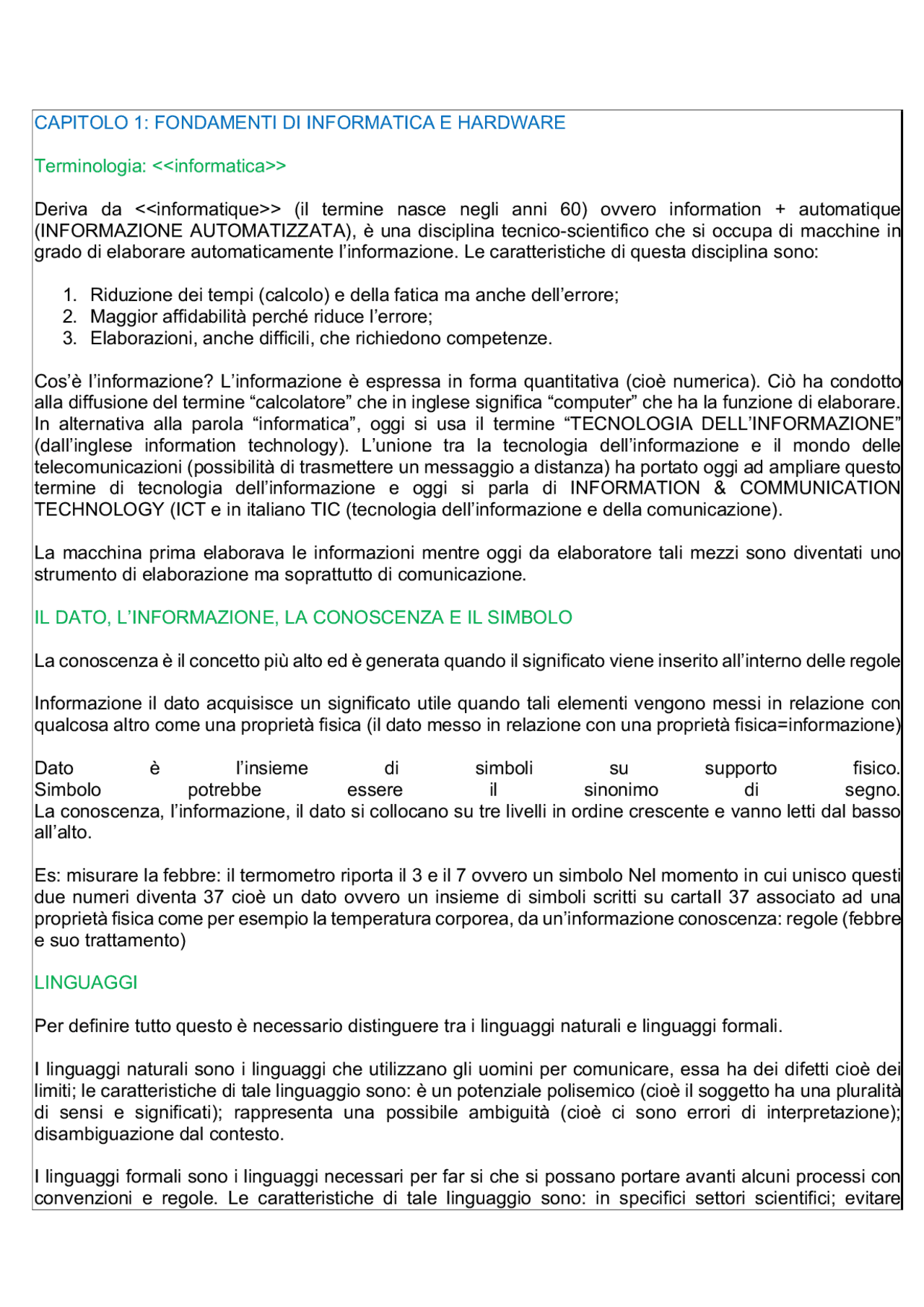 Informatica umanistica - Docsity