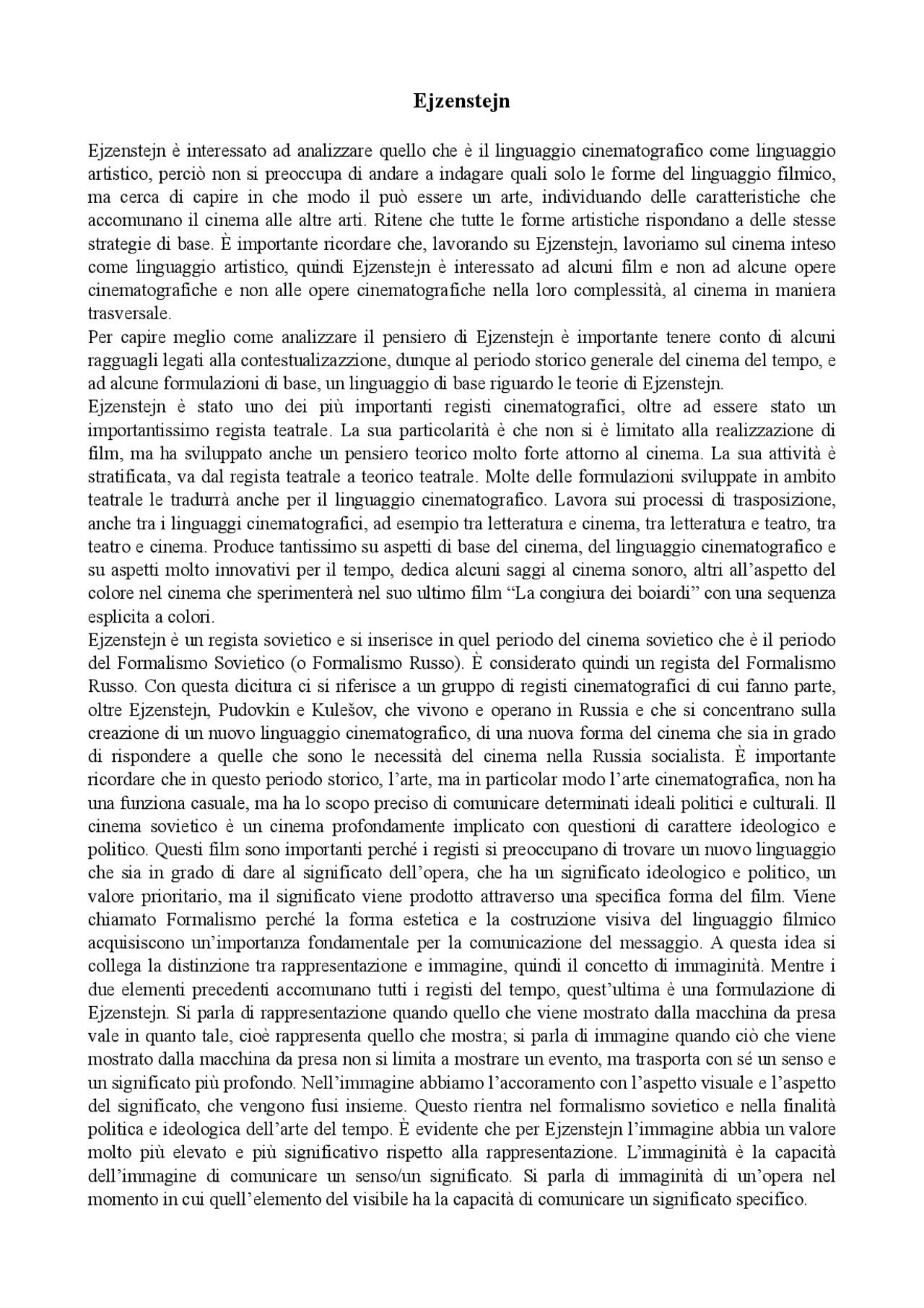 Ejzenstejn Tre Saggi Docsity