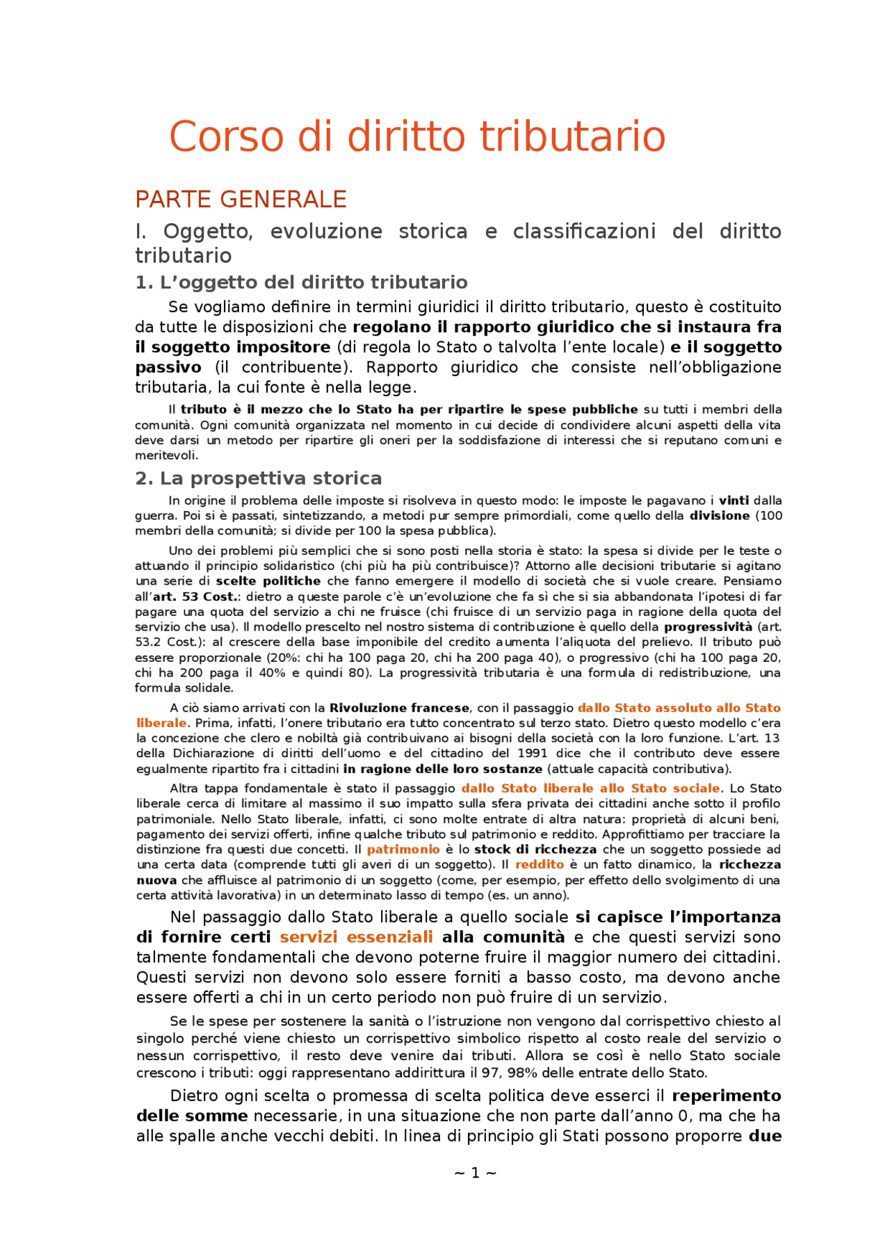 Appunti Del Corso Diritto Tributario Docsity