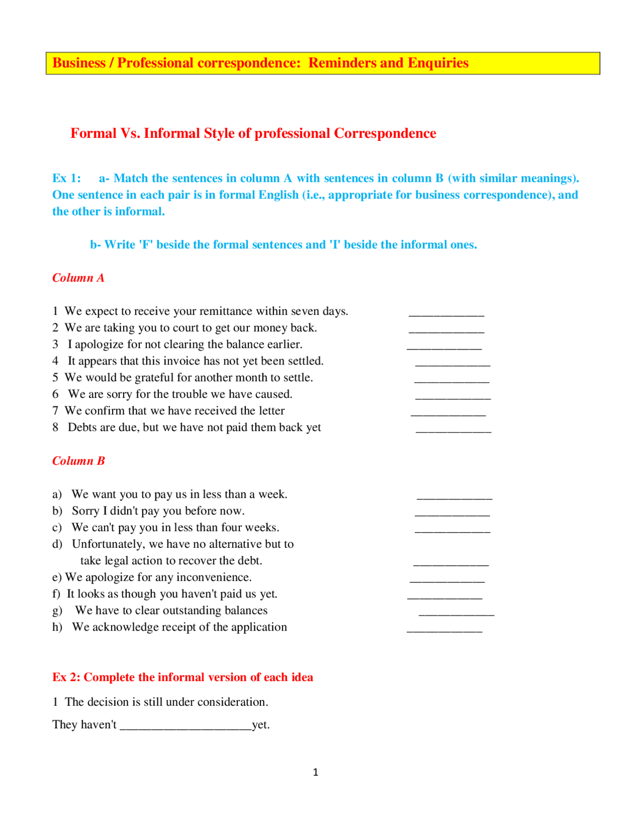 English Skills Practice Docsity