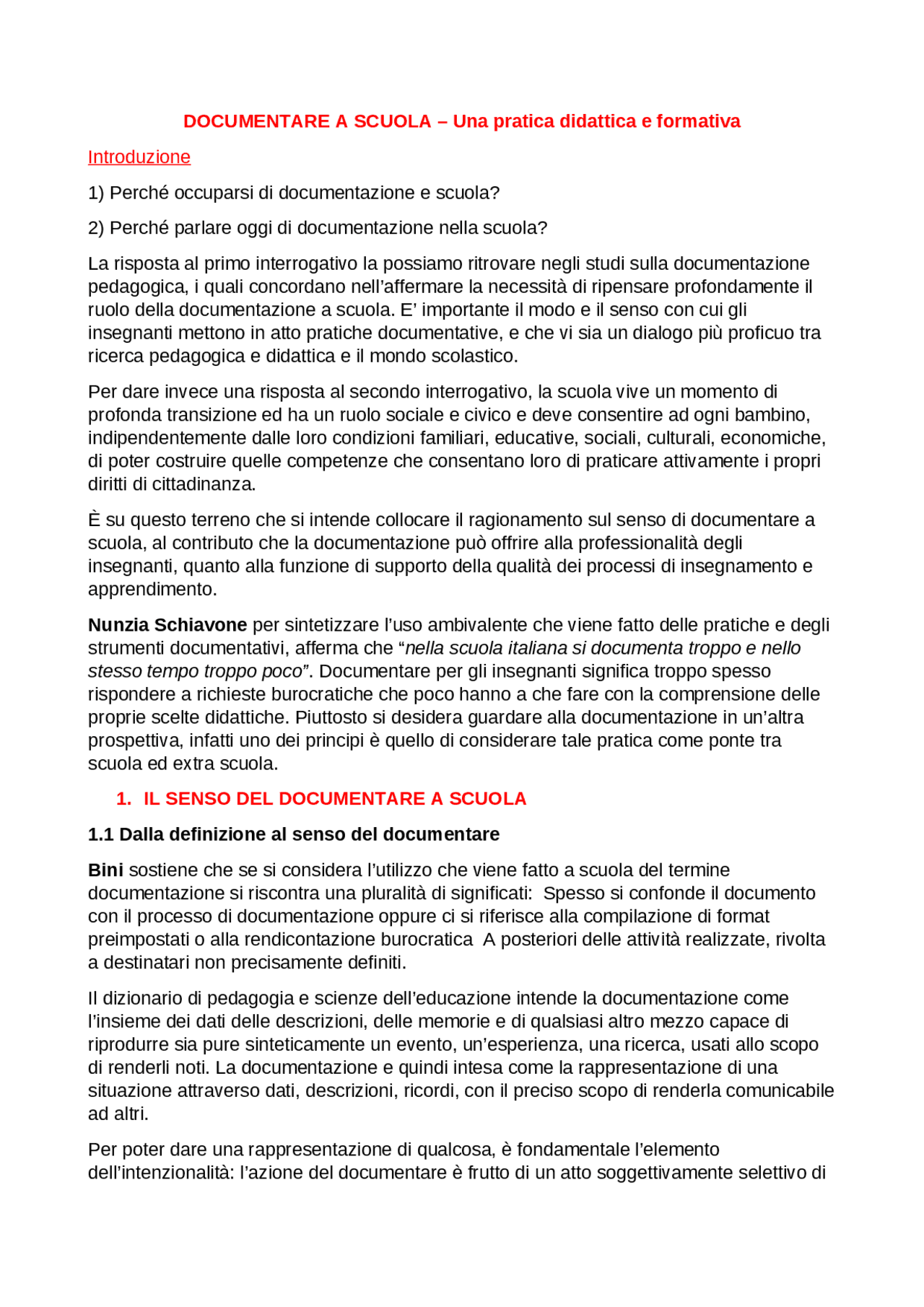Documentare A Scuola Balconi Docsity