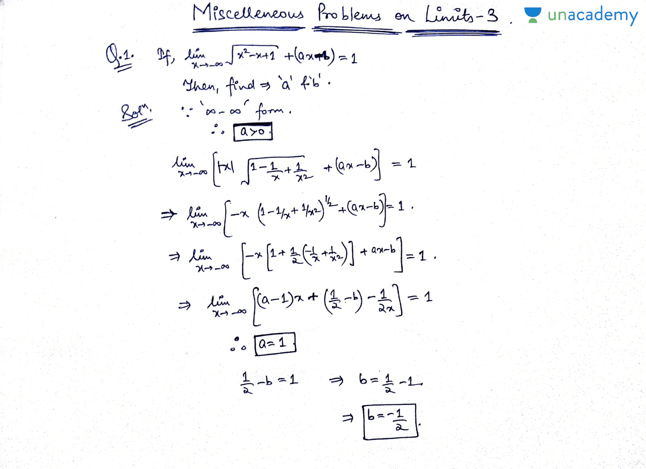 Limit, continuity, process differentiation,,,limit,,,infinity - Docsity