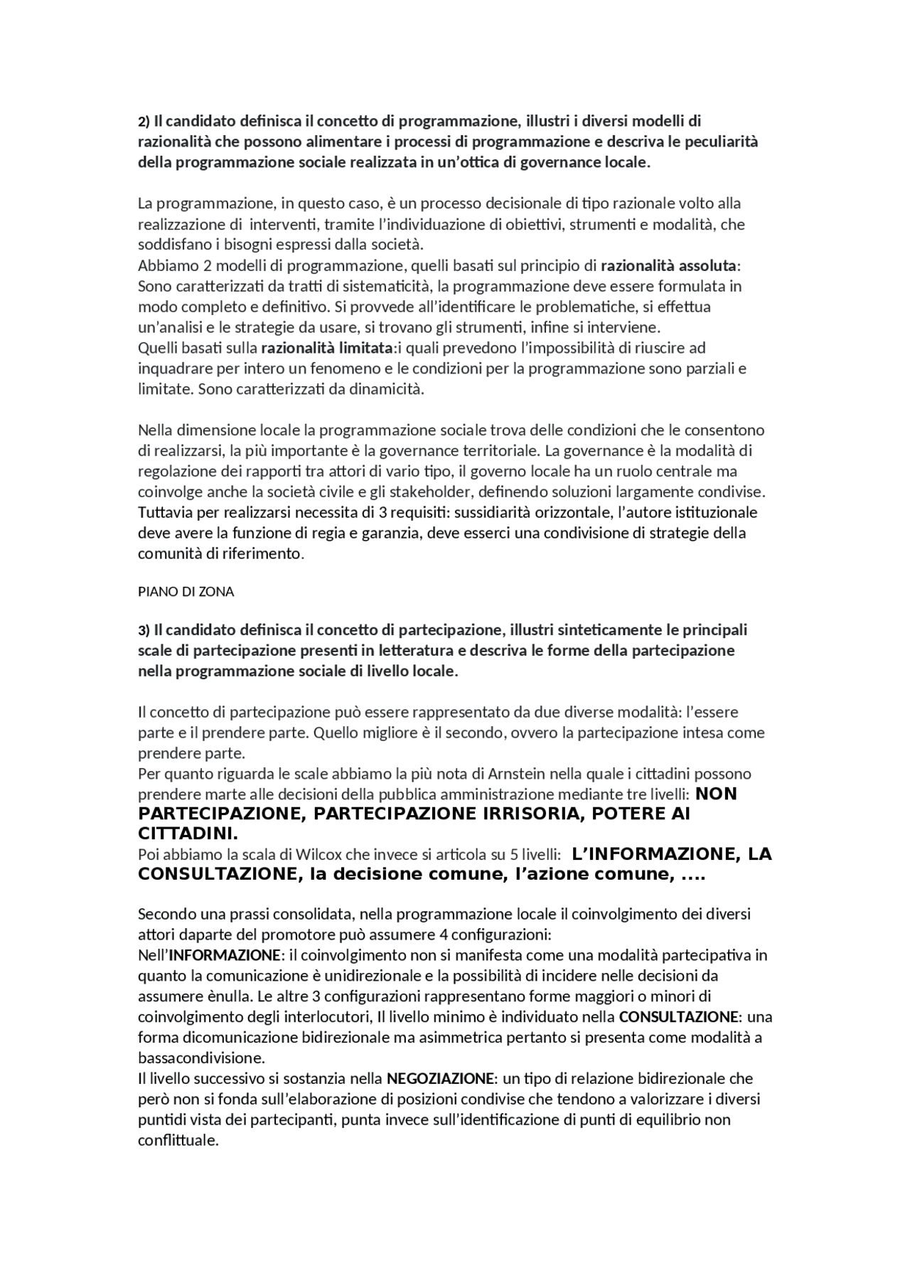 Programmazione Dei Servizi Alla Persona Docsity