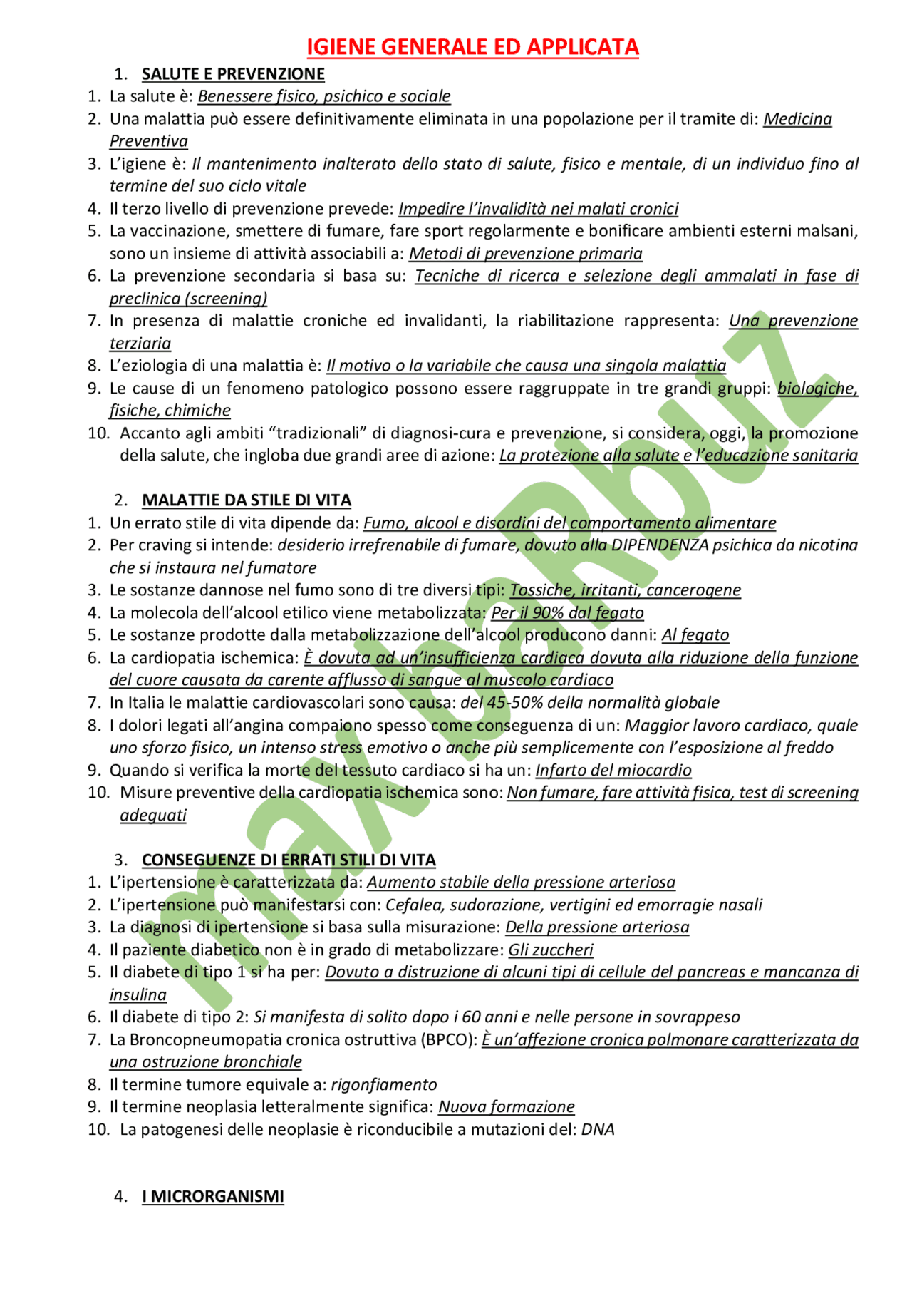 Igiene Generale Ed Applicata Scienze Motorie L 22 Docsity
