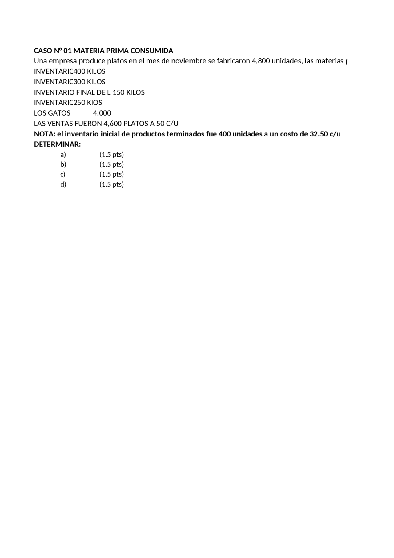 Ejercicios Sobre Costos Docsity