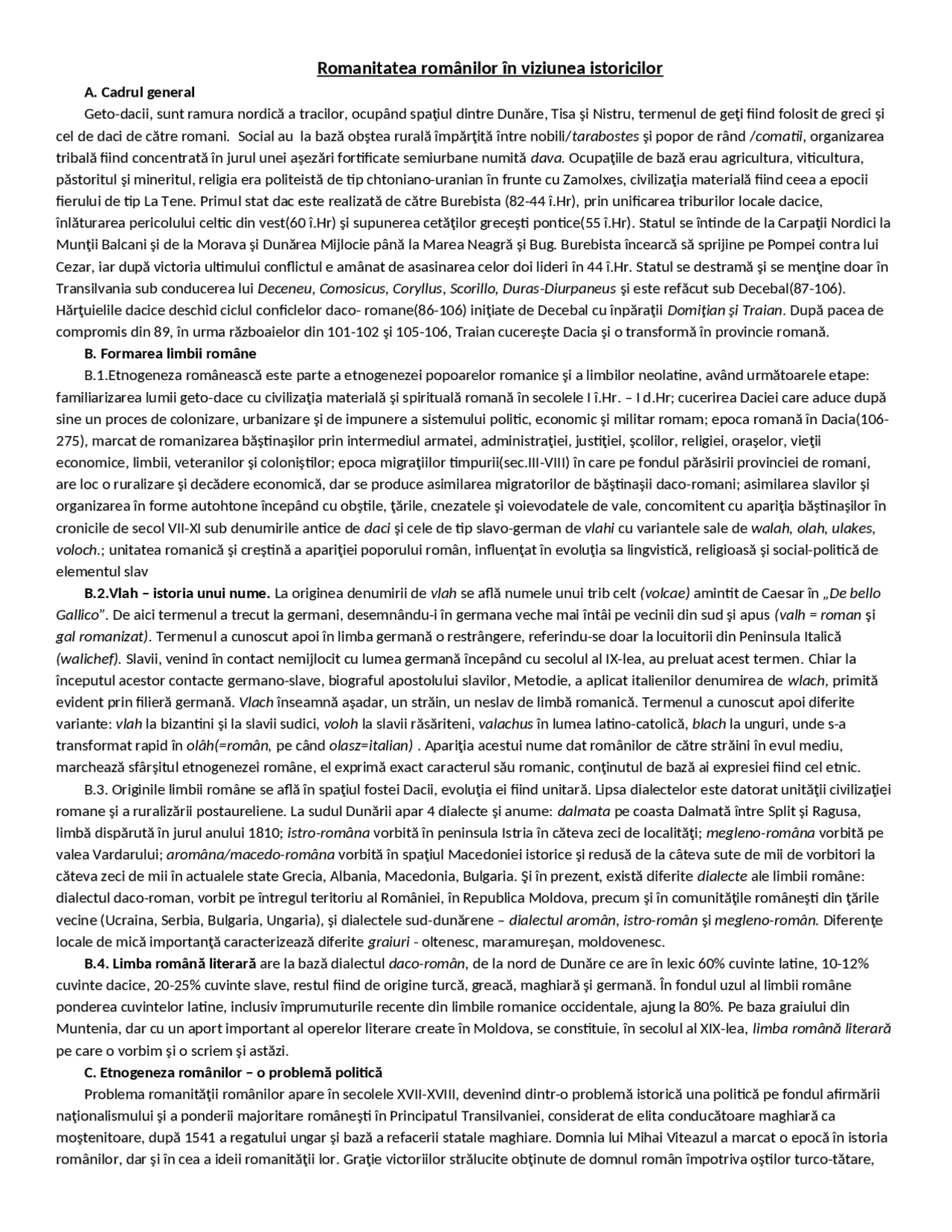 History of Romania and that's it | Essays (university) History | Docsity