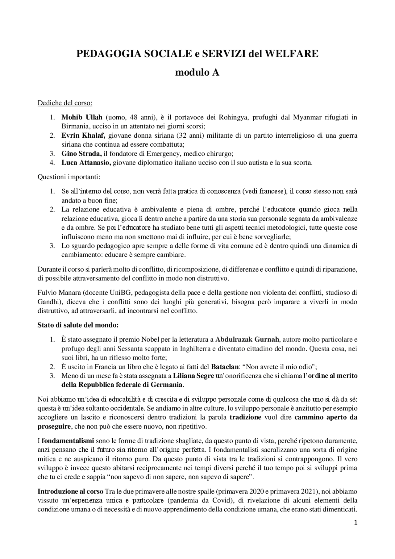 Modulo A Di Pedagogia Sociale Docsity