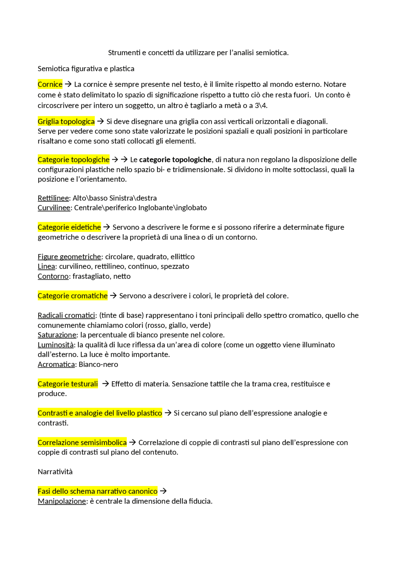 Strumenti Per Lanalisi Semiotica Appunti Di Semiotica Docsity
