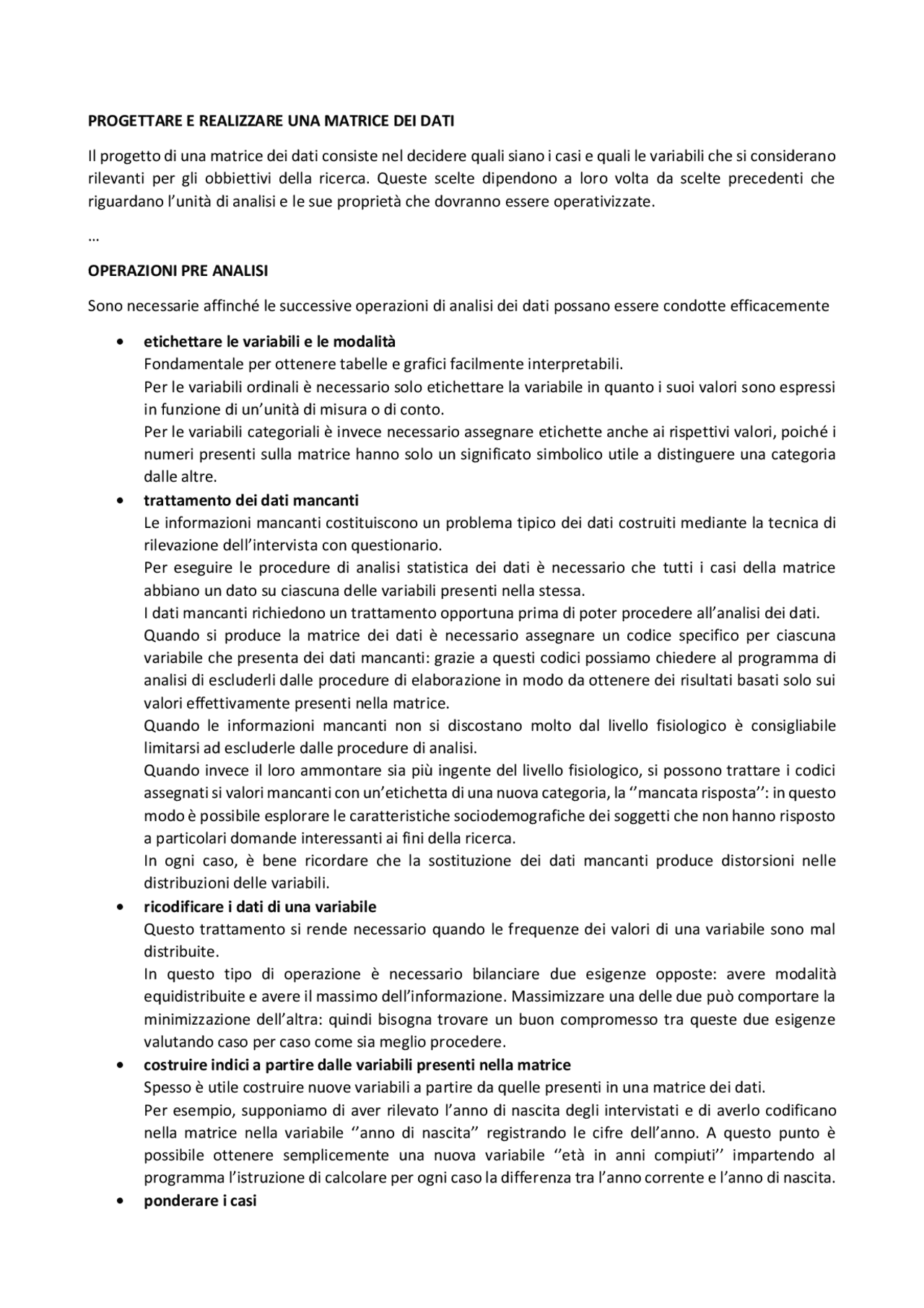 Matrice Dati Ad Analisi Multivariata Docsity