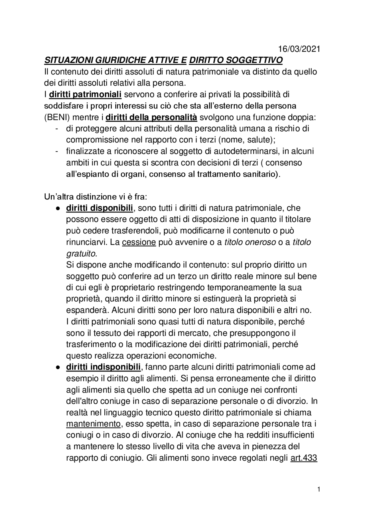 Situazioni Giuridiche Attive E Diritto Soggettivo Docsity